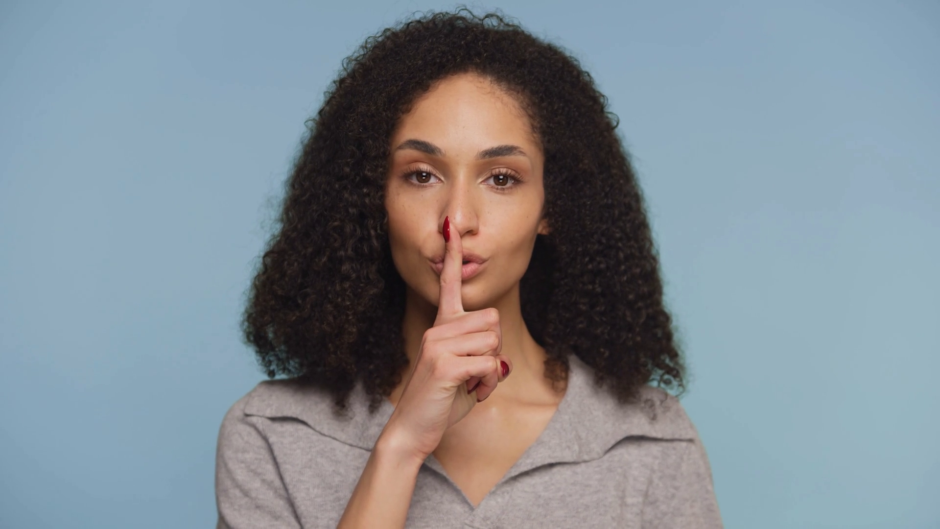 Woman Making Shushing Gesture Silence On Stock Footage SBV-351914225 ...