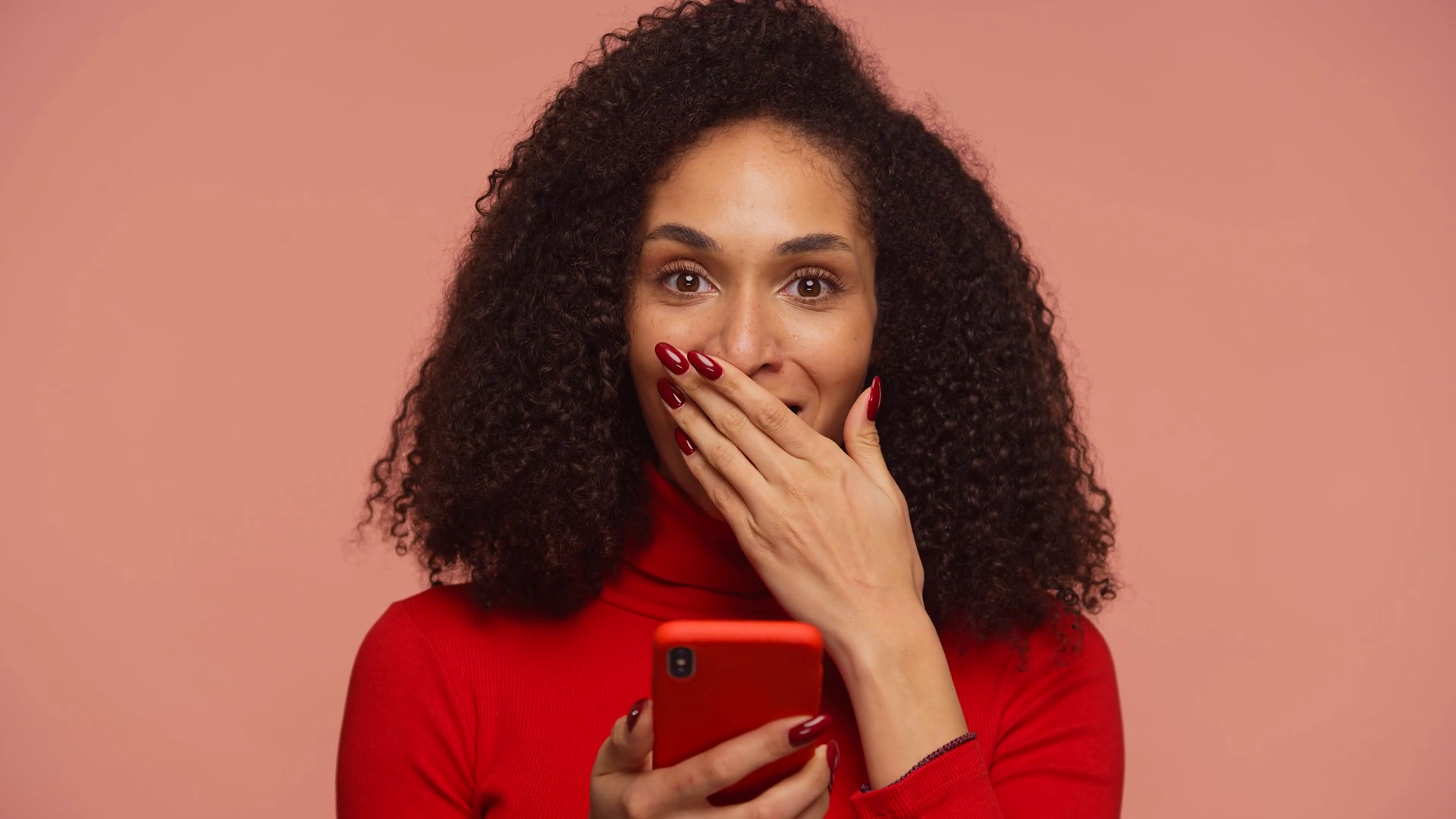 Excited Woman Reacts To Surprising Good News Stock Footage SBV ...