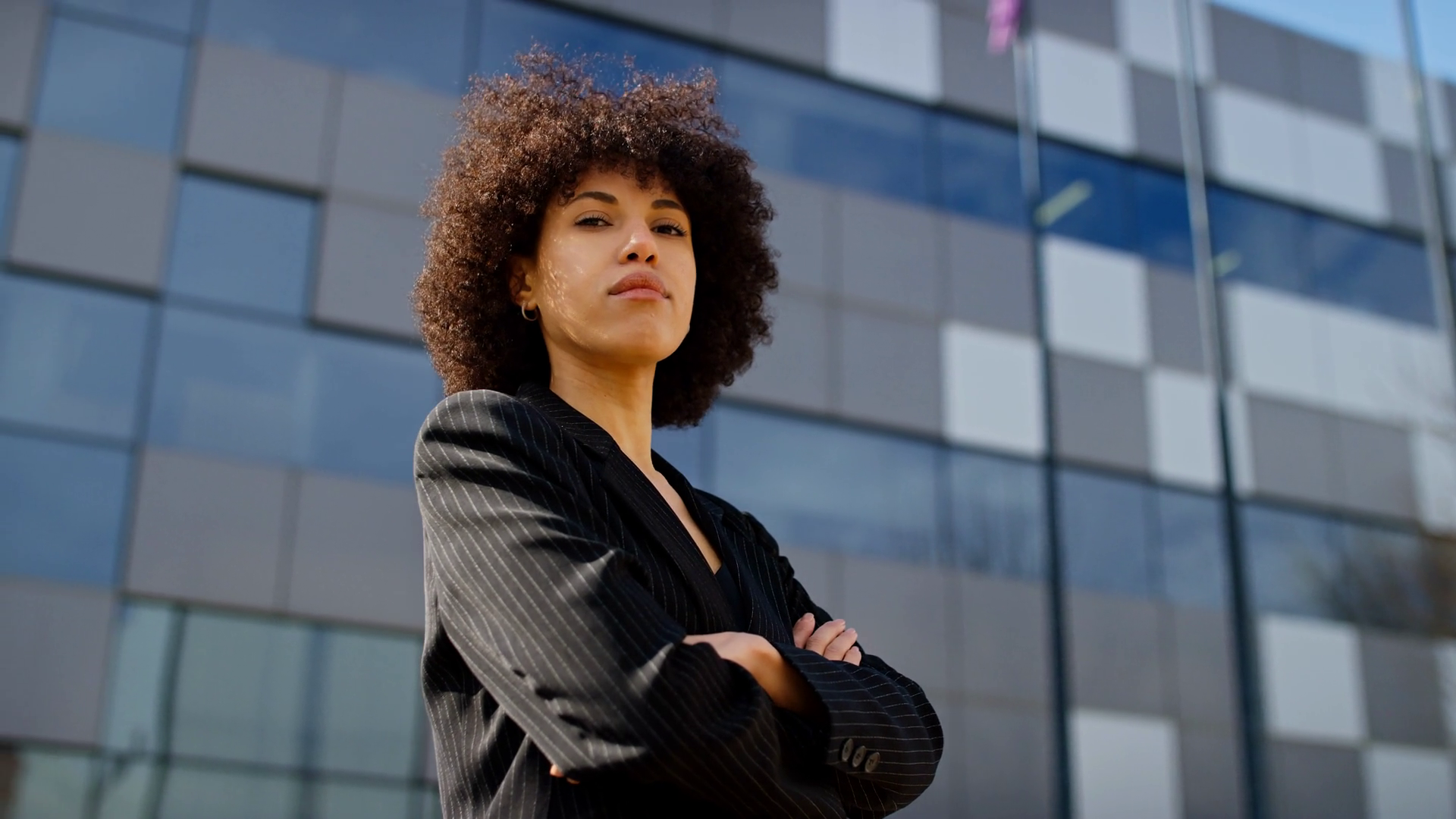 Confident Female Leader Standing Outside Stock Footage SBV-352337198 ...