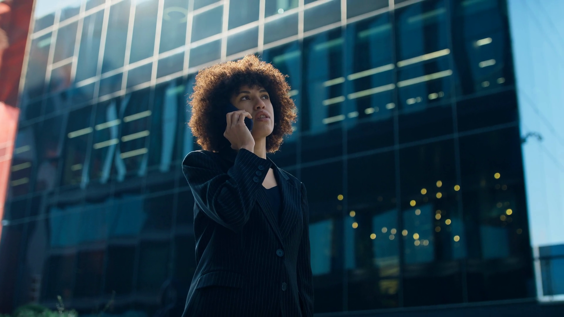 Businesswoman On Phone Call Outside Office Stock Footage SBV-351934607 ...