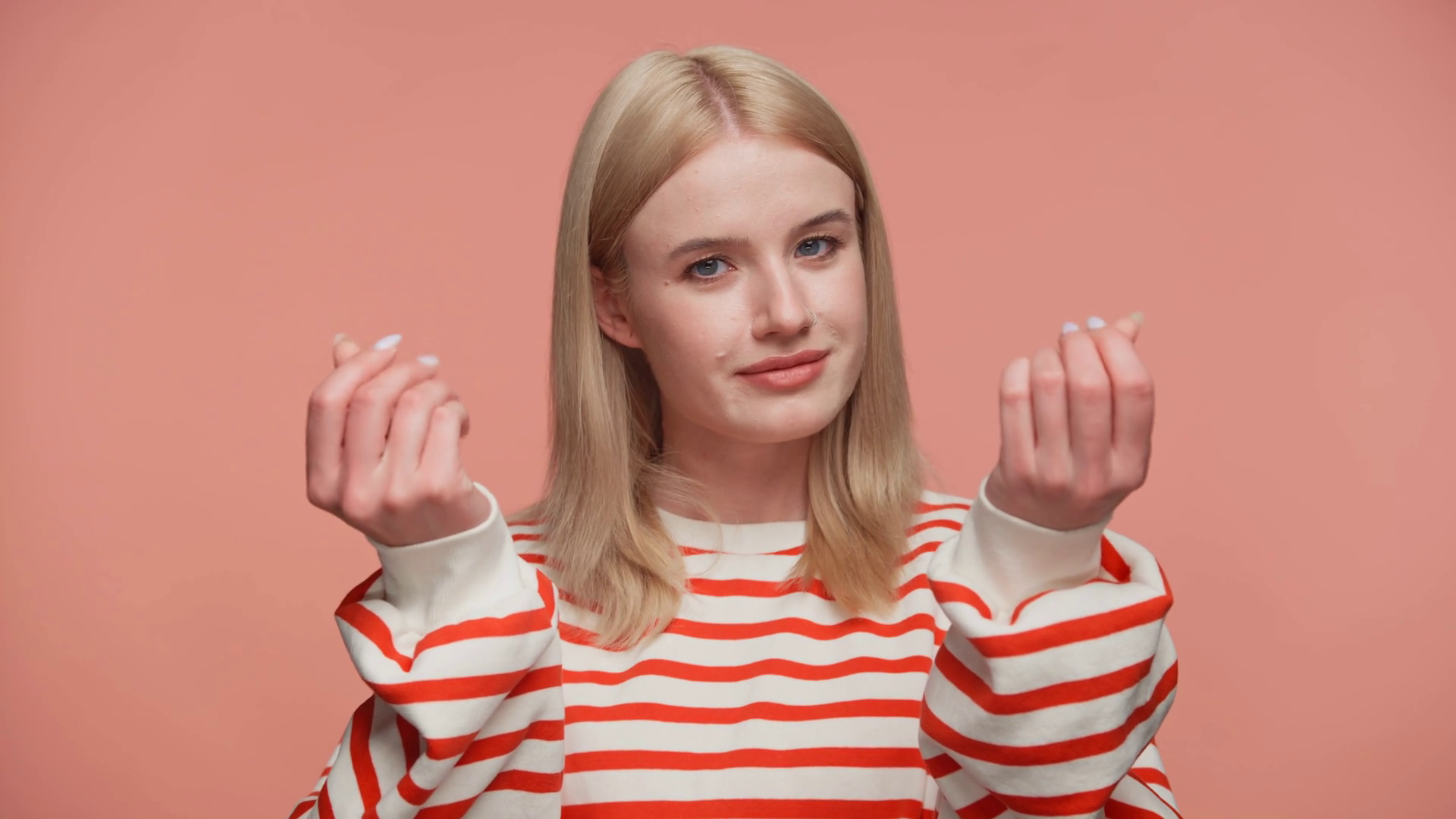 Young Woman Making Money Come Here Gesture Stock Footage SBV-352139494 ...