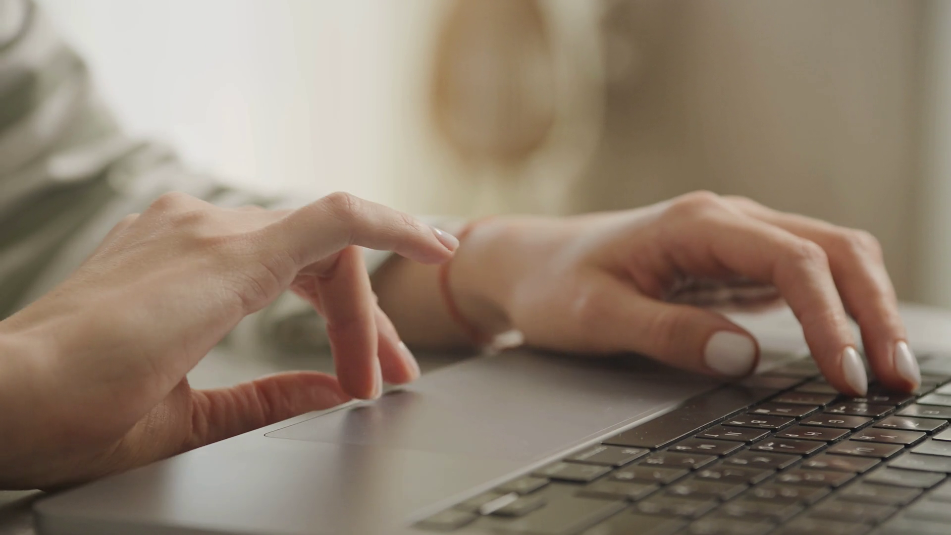 Woman Hands Using Laptop Touchpad Close Up Stock Footage SBV-347598969 ...