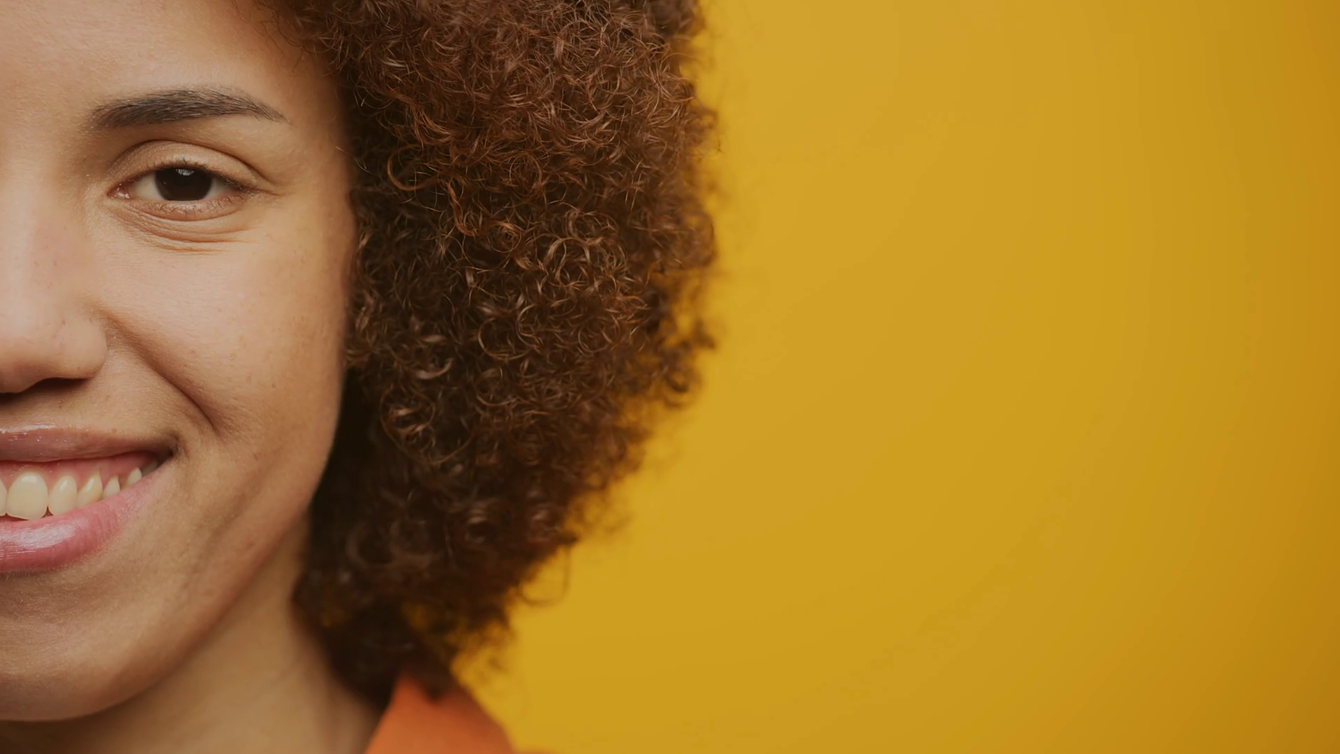 Half Face Close Up Of Woman Smiling On Stock Footage SBV-347703263 ...
