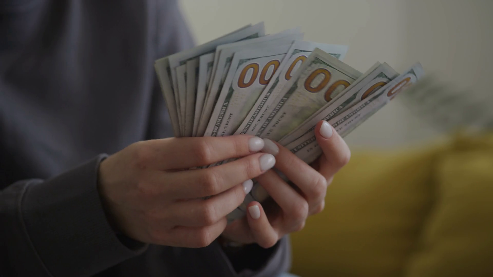 Counting Money Close Up Orbiting Around Stock Footage SBV-347677961 ...