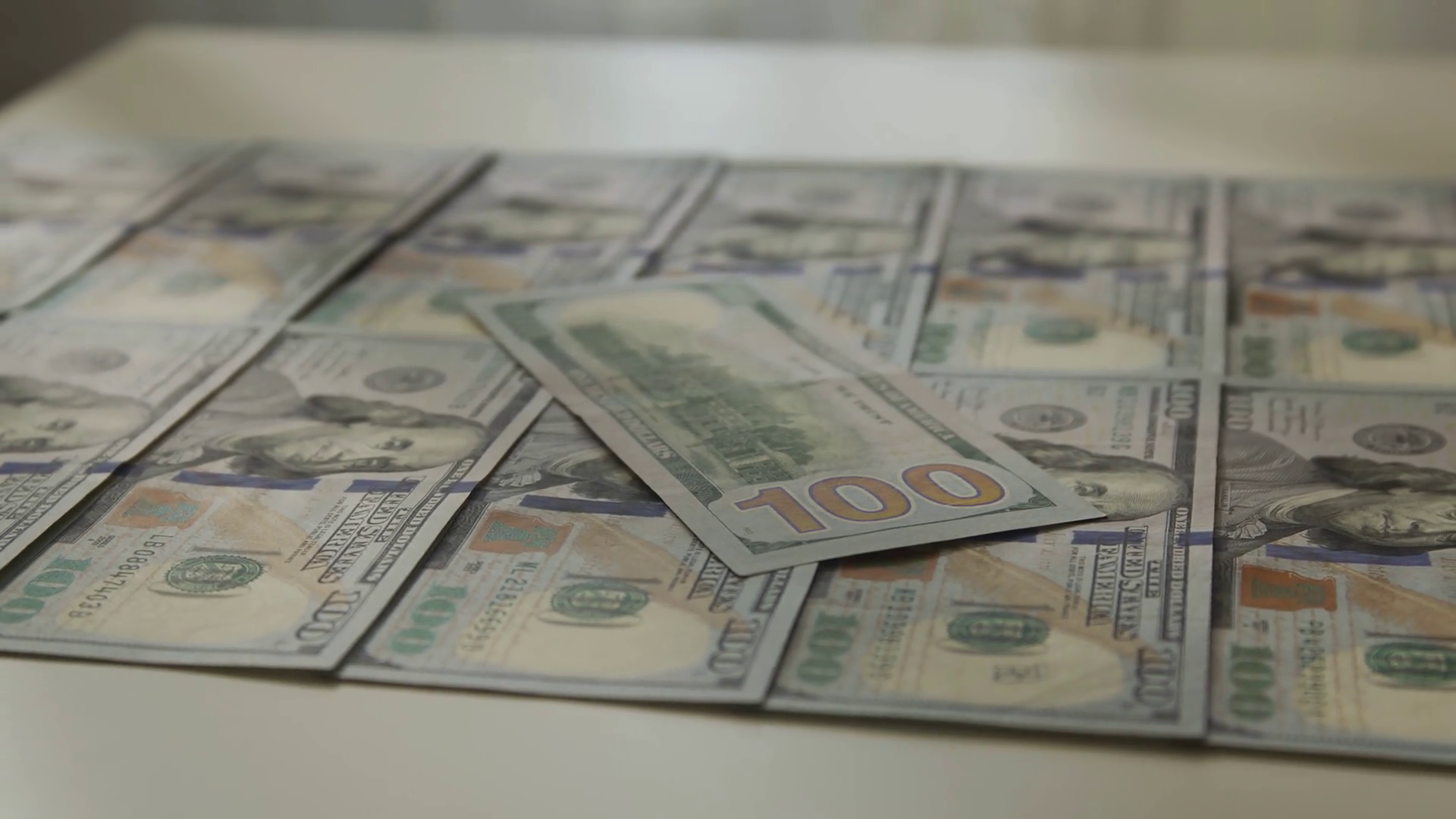 Pivoting Around Cash Money In 100 Dollar Stock Footage SBV-348461853 ...