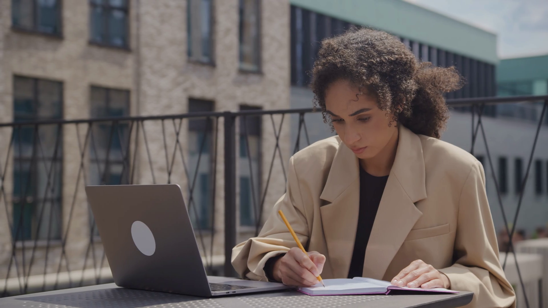 Student Writing In Notebook During Online Stock Footage SBV-348506338 ...