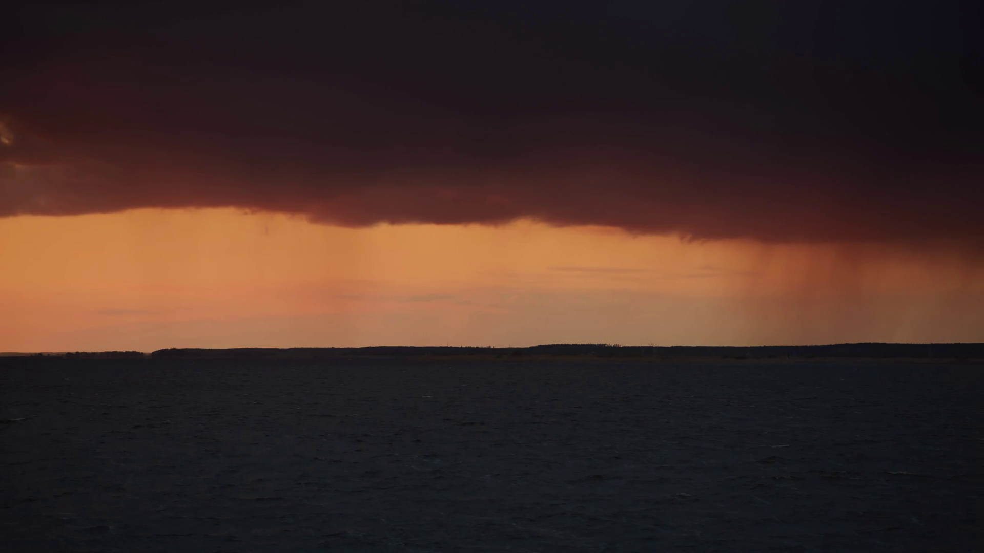 Rain Fall Over River Waters On Sunset Stock Footage SBV-348457478 ...