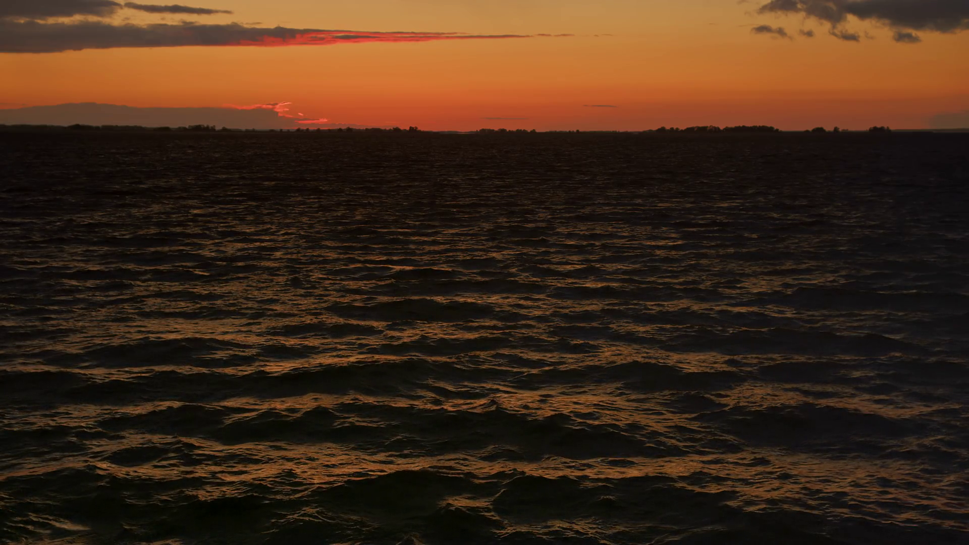 Sunset Over Choppy Waters On River Stock Footage SBV-348863920 ...