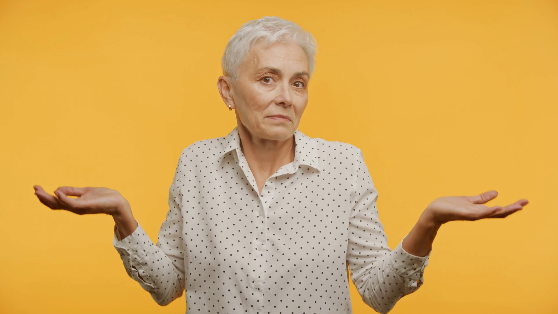 Mature Woman Shrugging Shoulders Saying I Stock Footage SBV-348560839 ...