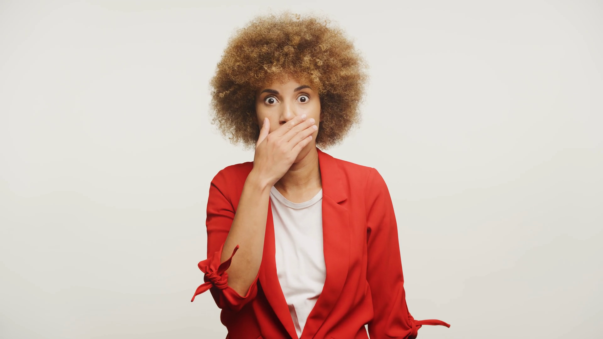 Woman In Shock On White Background Stock Footage SBV-348595109 ...