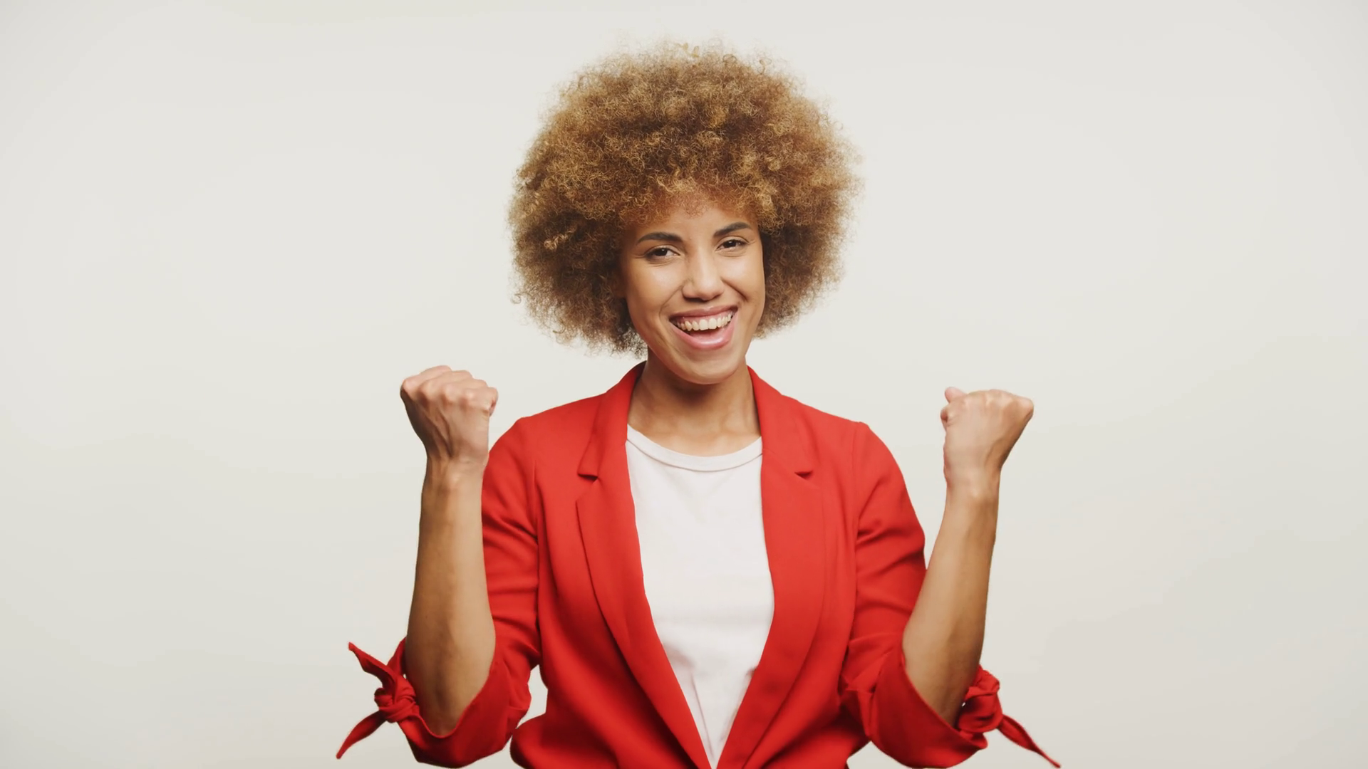 Businesswoman Celebrating Good Job Offer On Stock Footage SBV-348690427 ...