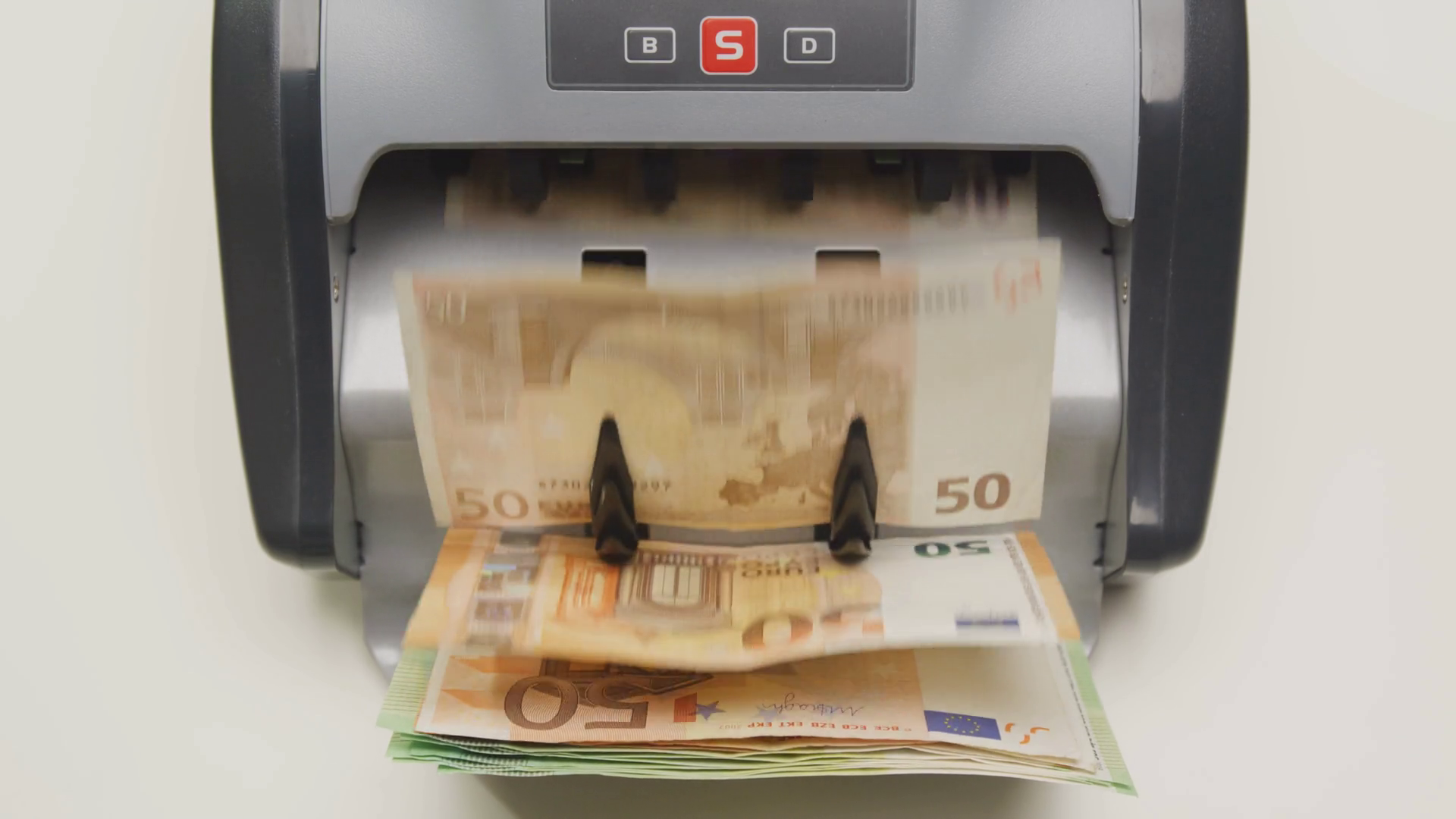 Euro Cash Money Counting In Automatic Stock Footage SBV-348680696 ...