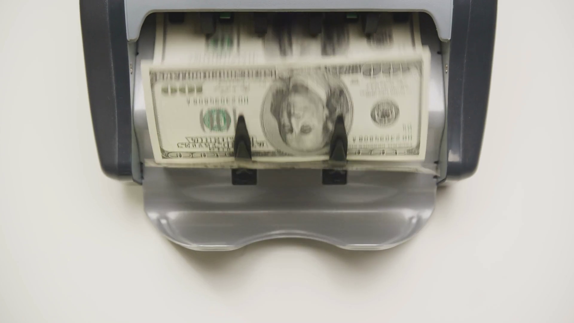 Money Counting Machine 100 Dollar Bills Flow Stock Footage SBV ...