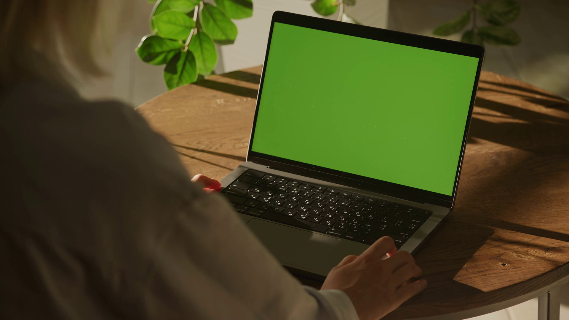 Handheld Shot Of Woman Watching Laptop Stock Footage SBV-347071601 ...