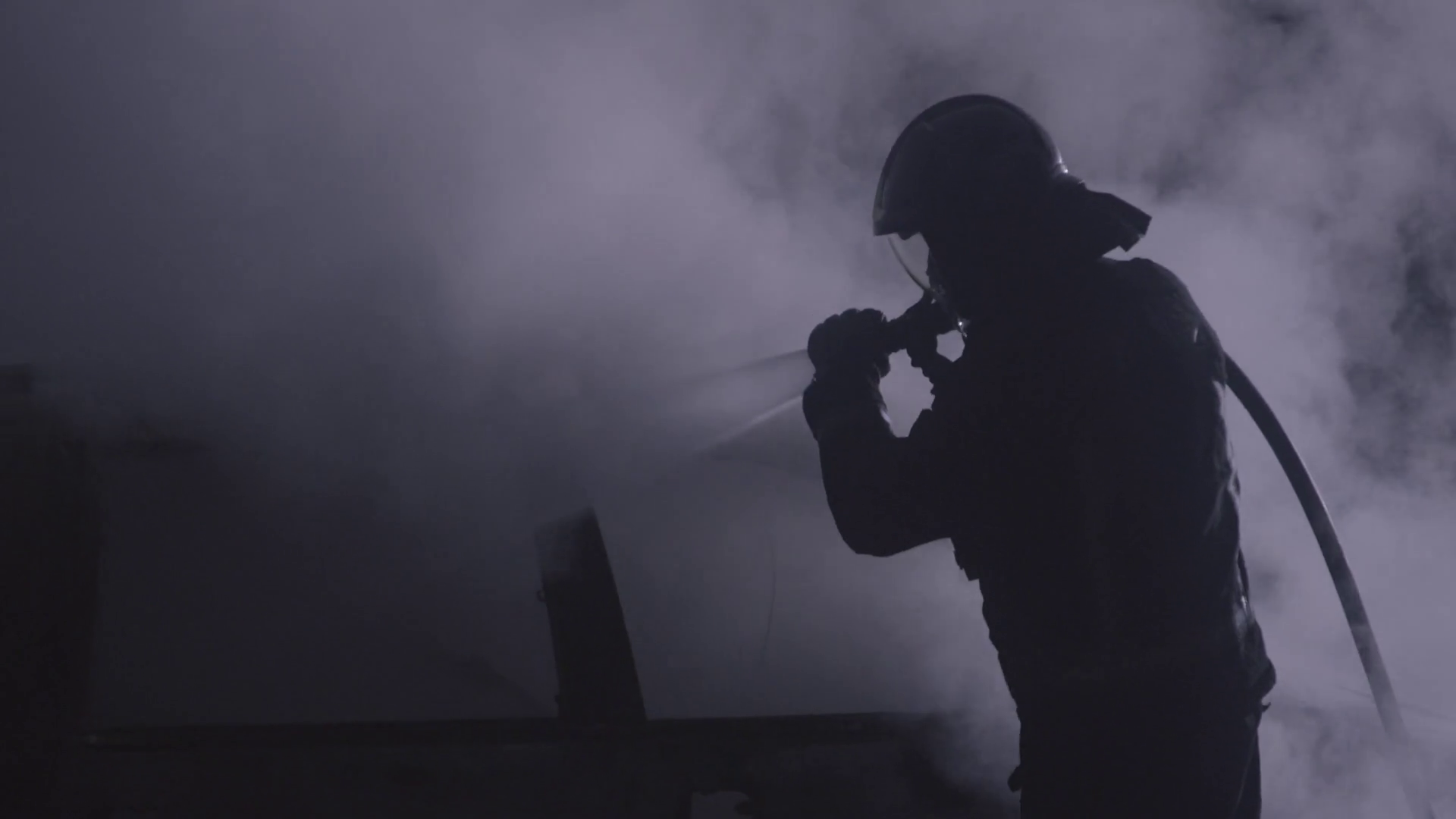 Firefighter Combating Fire Fireman Putting Stock Footage SBV-347773814 ...