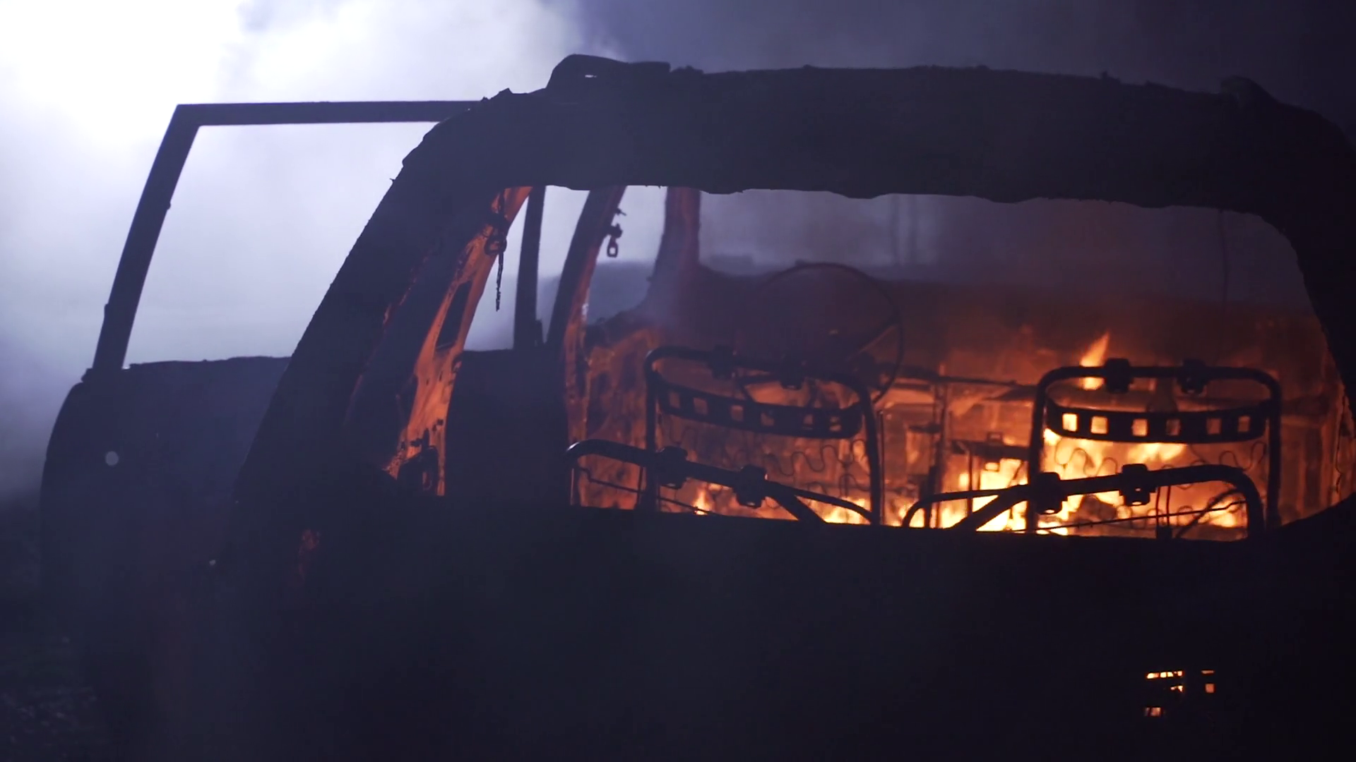 Cinematic Film Shot Of Car Burning In Flames Stock Footage SBV ...