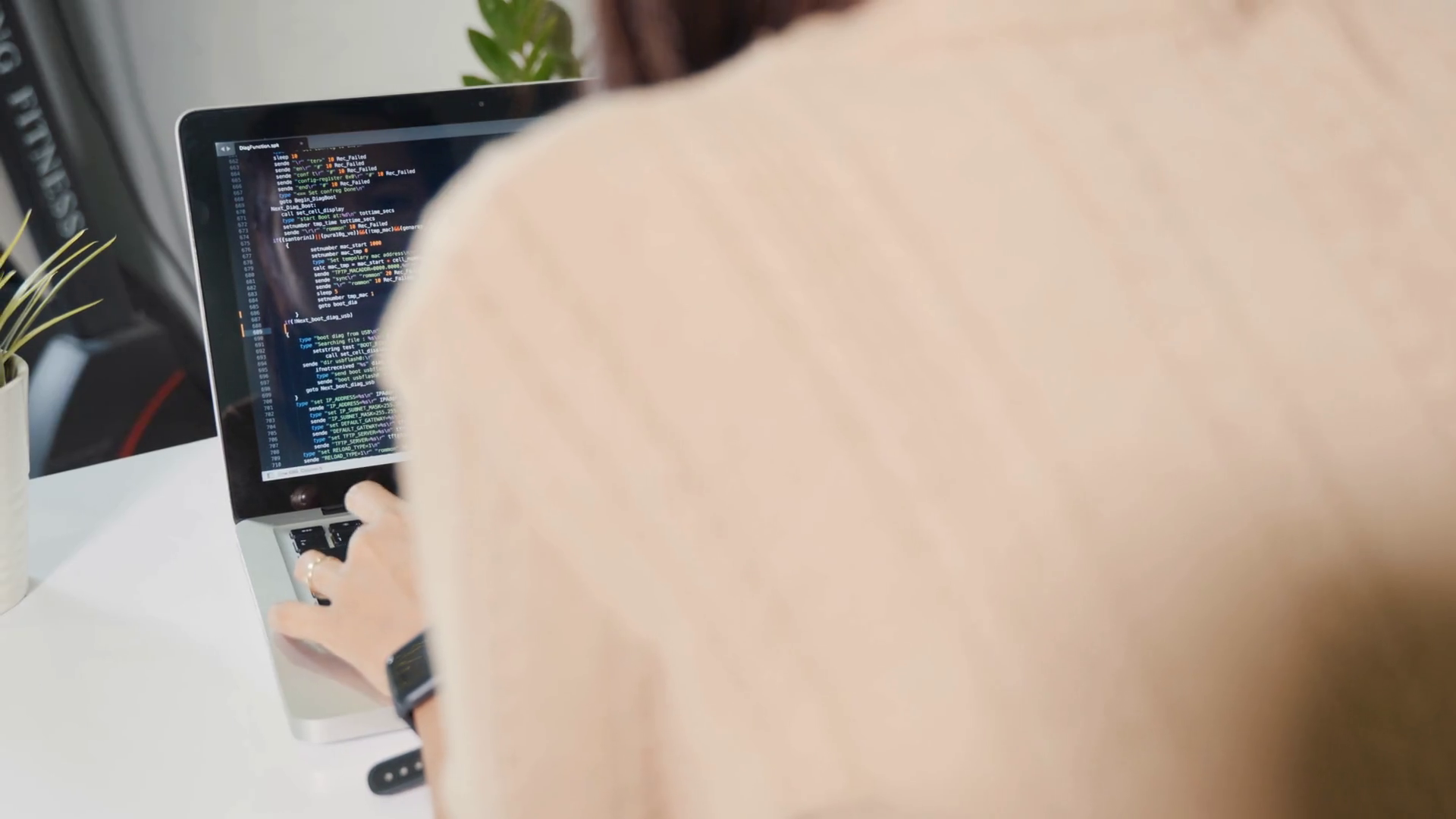 Programmer Woman Writing Program Html Code Stock Footage SBV-347736081 ...