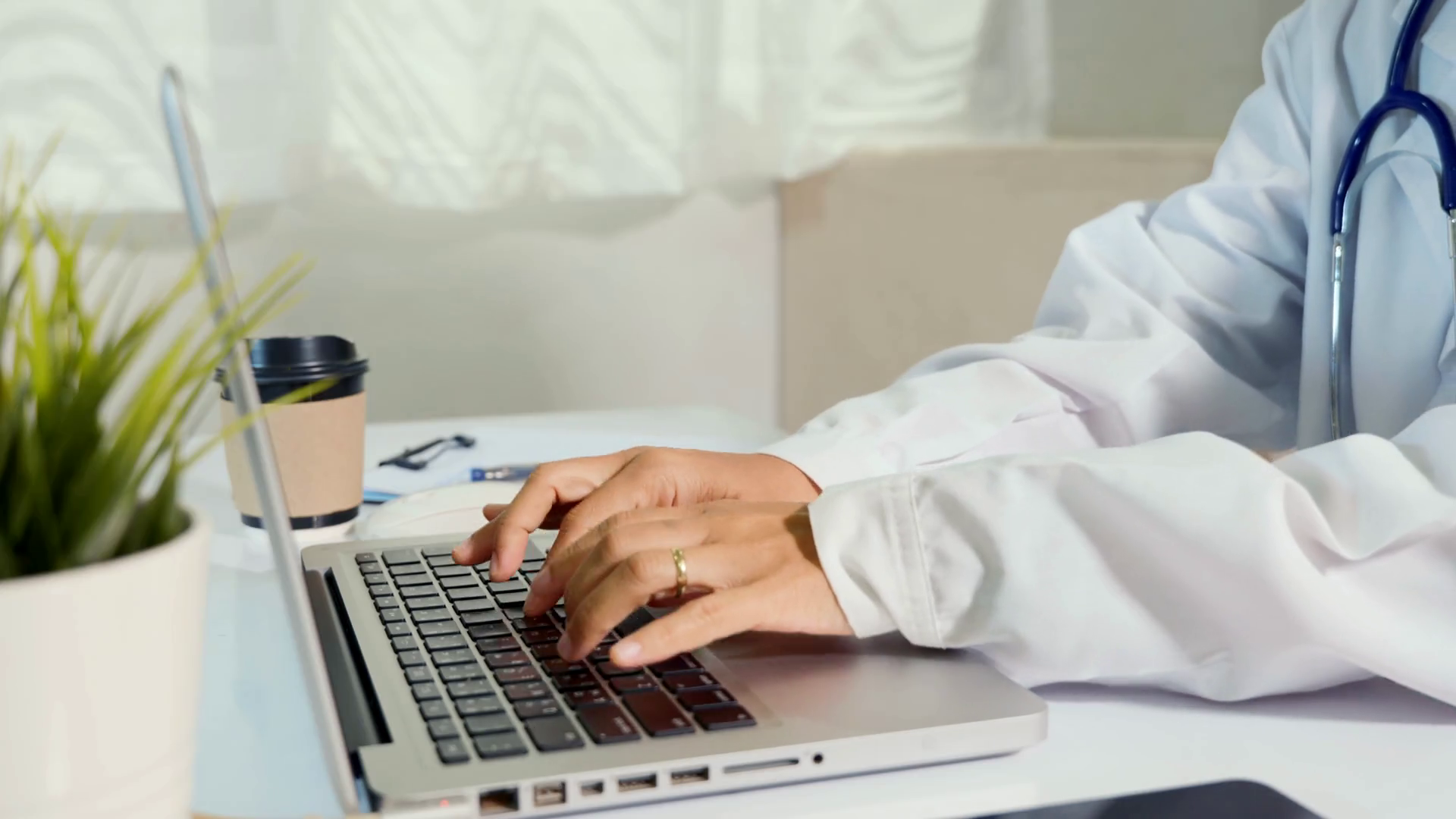 Doctor Typing Information Of Patient Stock Footage SBV-347745113 ...