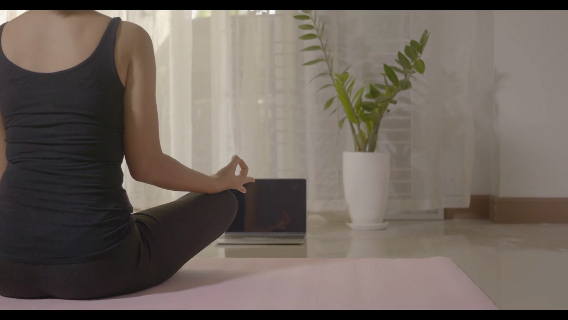 Woman Teaching Yoga Online First Step Is Stock Footage SBV-348583492 ...