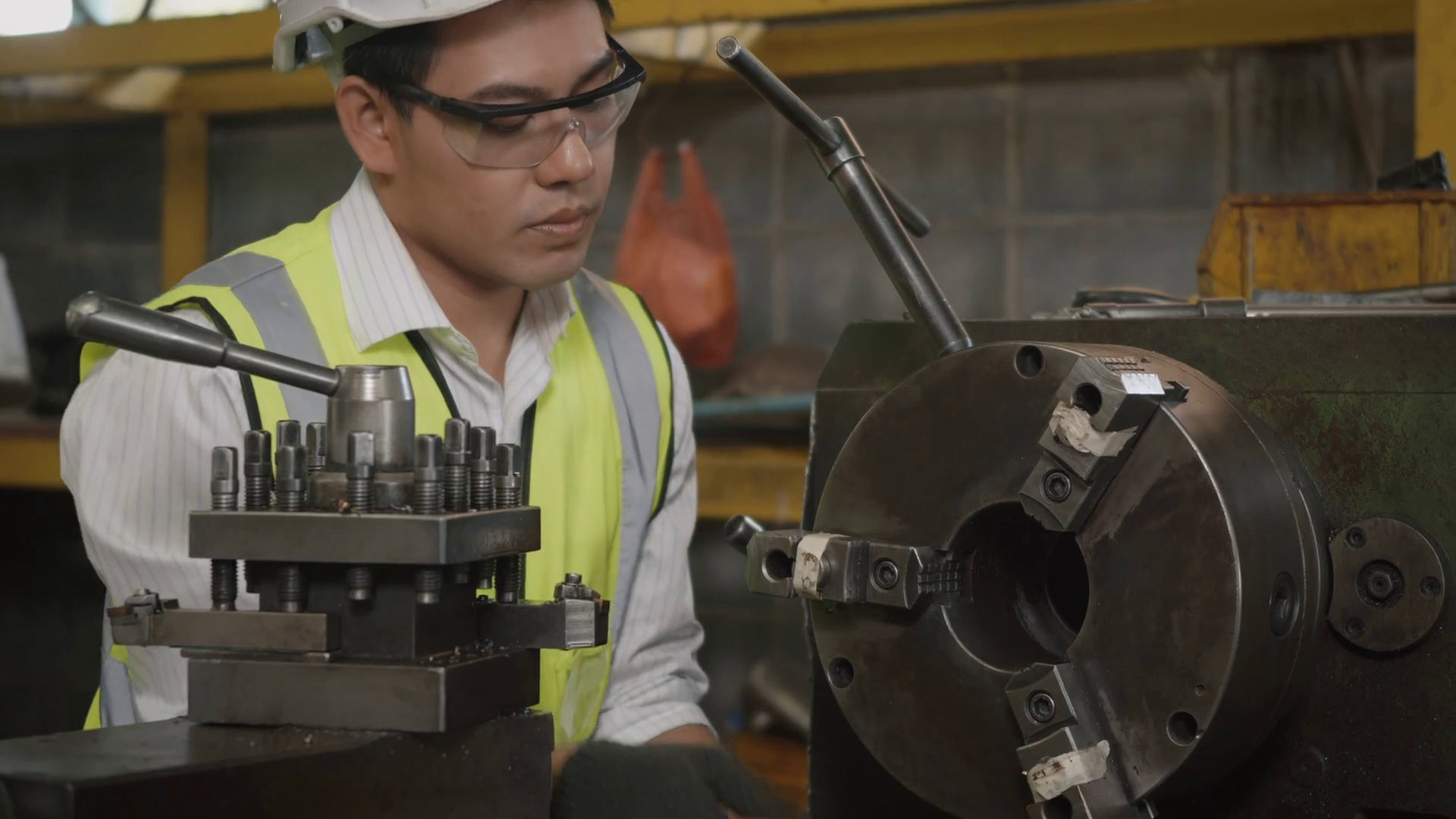 Asian Professional Mechanical Operation Man Stock Footage SBV-346685934 ...