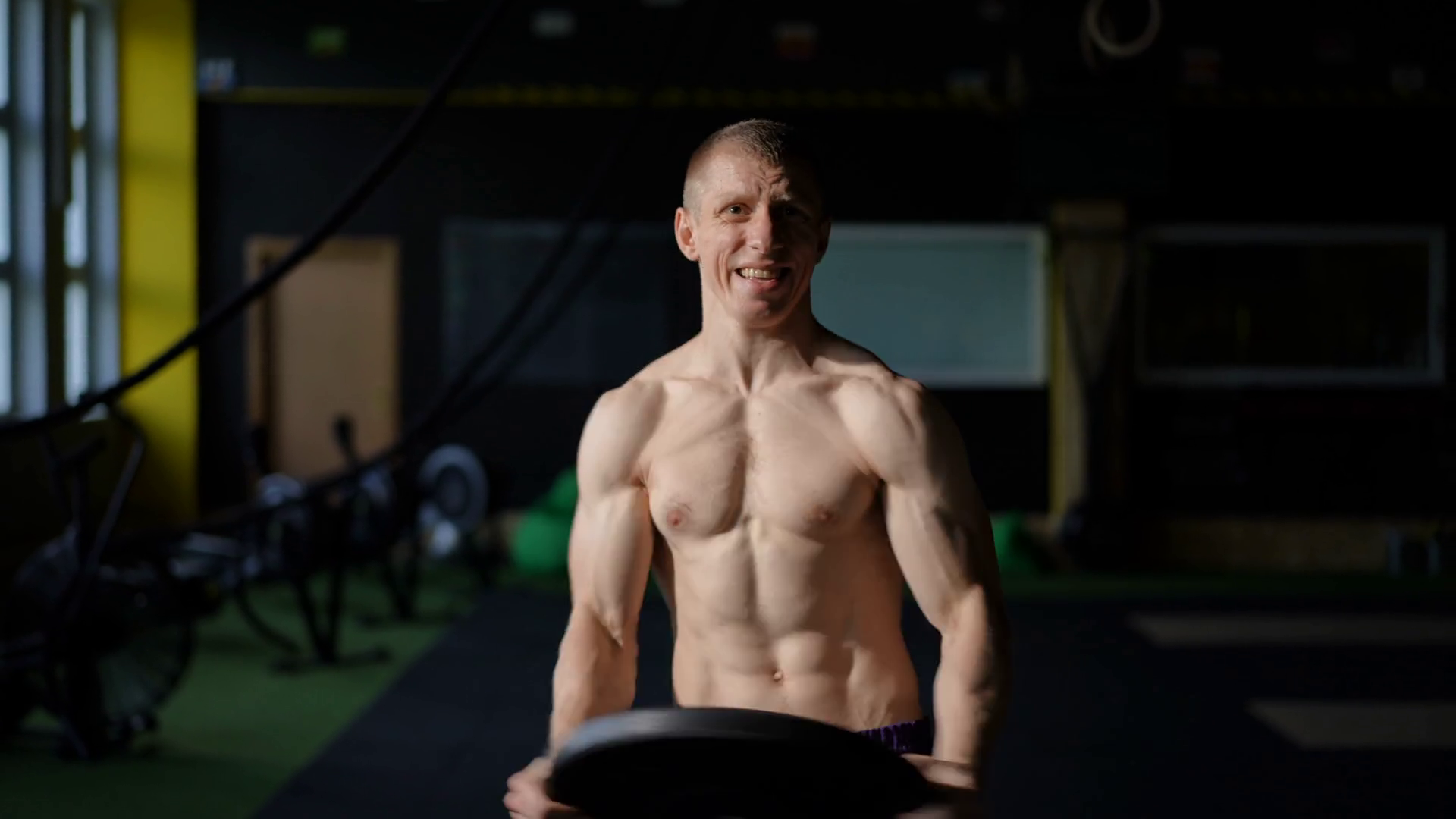 A Well Built Muscular Athlete Showcases Stock Footage SBV-351971025 ...