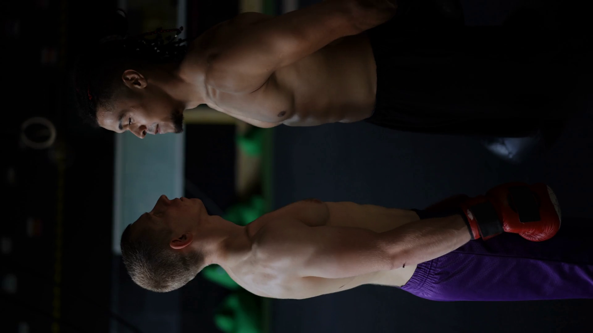 Two Boxers Engage In Tense Stare-down Stock Footage SBV-351954884 ...