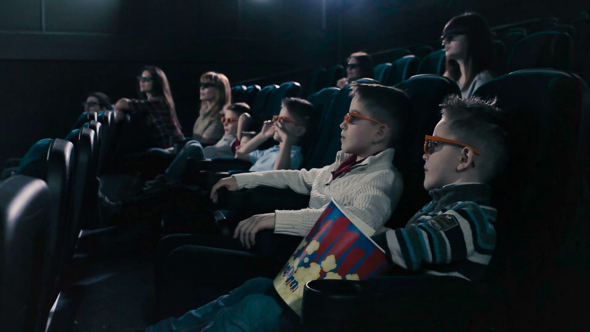 People Watching Horror Movie In Cinema Stock Footage SBV-312850649 - Storyblocks