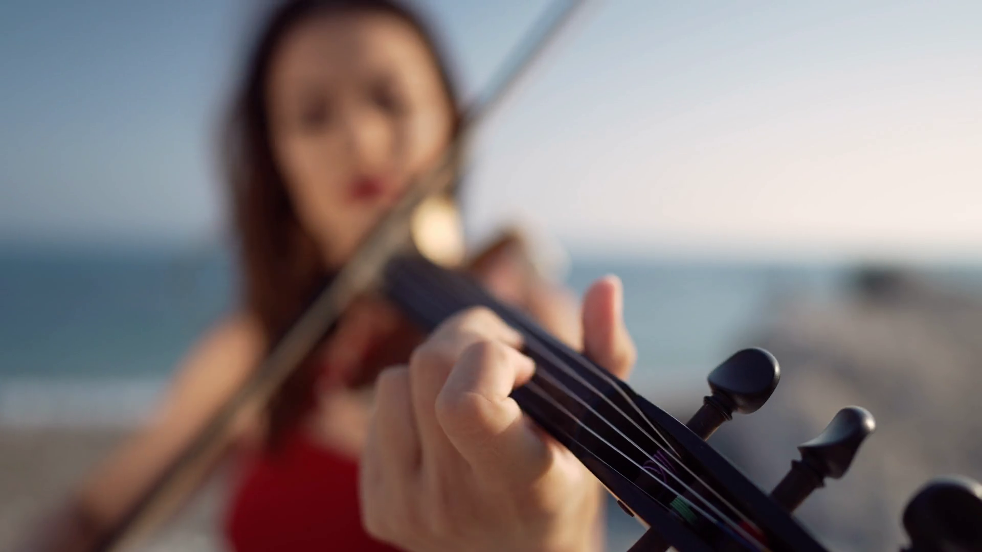 Close-up Female Finger On Violin Violin Stock Footage SBV-347524992 ...