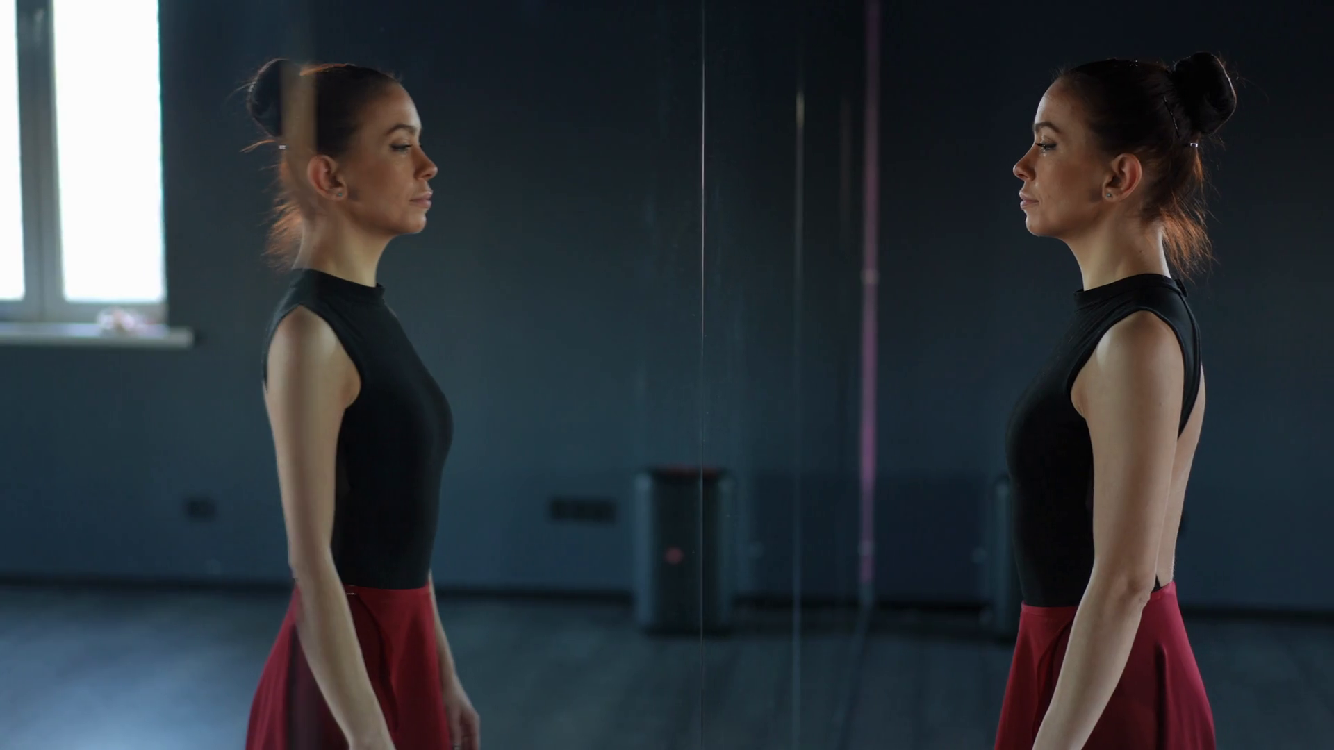 A Beautiful Ballerina Stands Thinks Looking Stock Footage SBV-348716031 ...