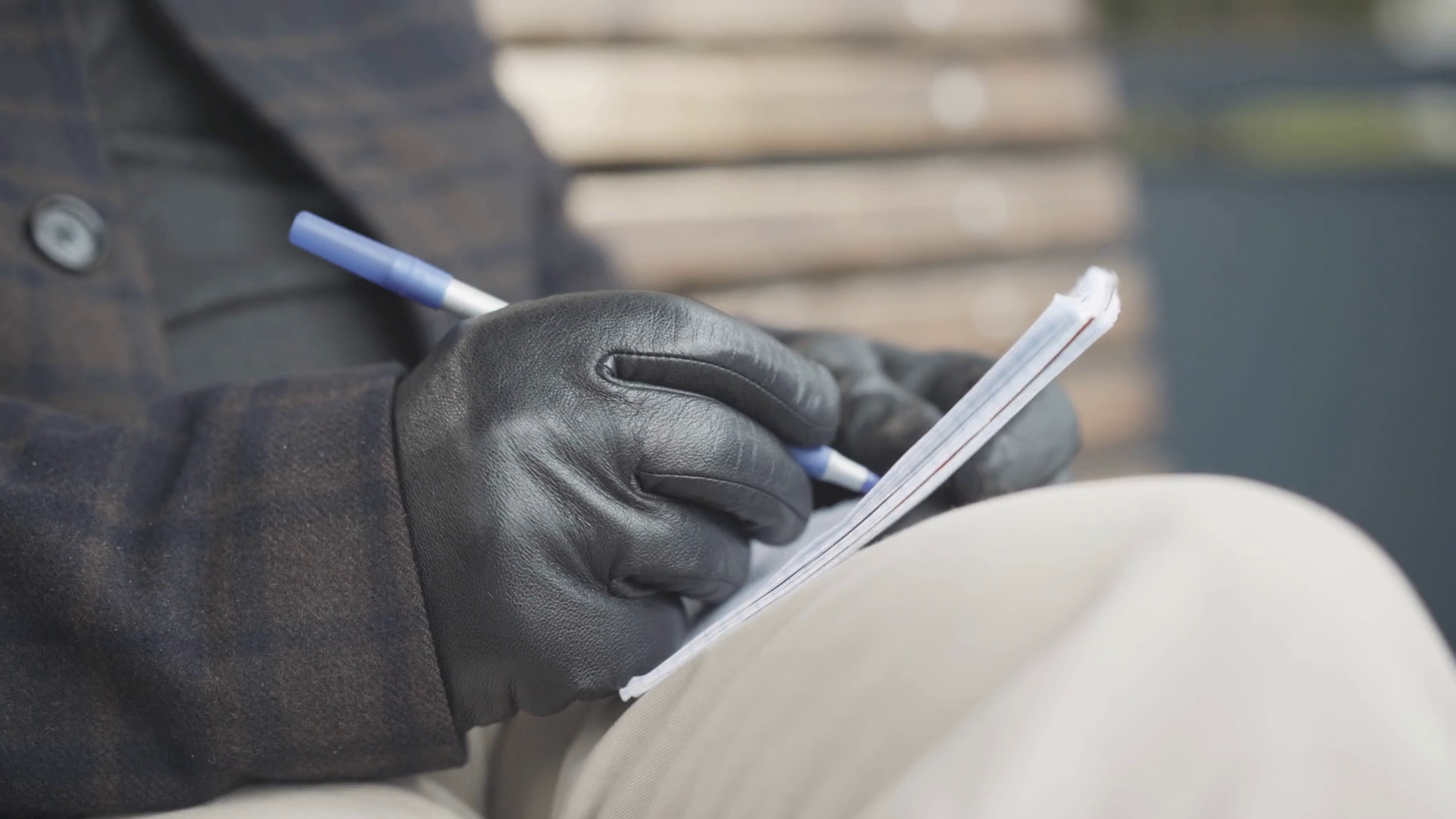 Close-up Of Male Hand In Leather Glove Stock Footage SBV-338907522 ...