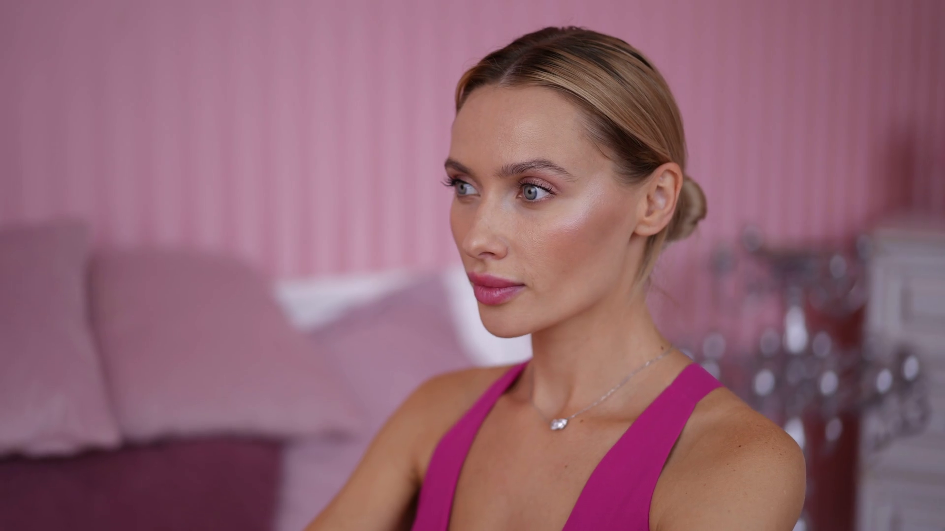 Close-up Portrait Of Confident Slim Lady Stock Footage SBV-348386378 ...