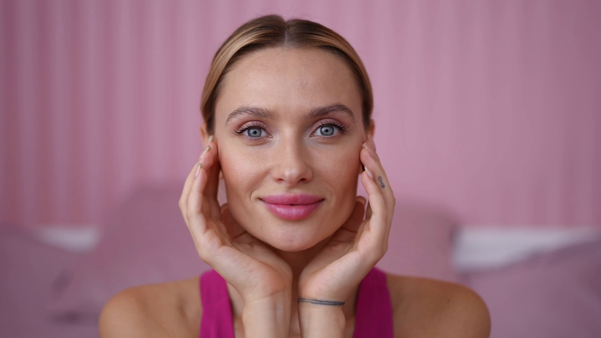 Face Of Smiling Barbie With Chin On Hands Stock Footage SBV-348386382 ...