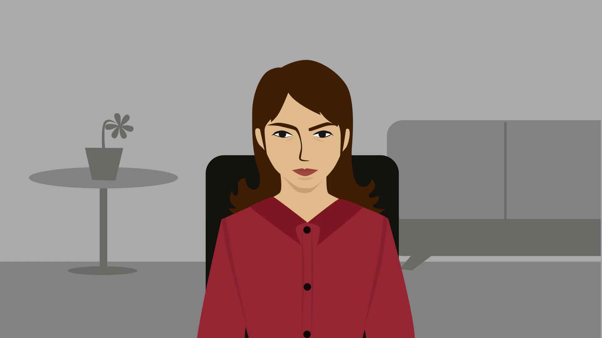 2d Animation Young Girl Sitting Indoors With Stock Motion Graphics SBV ...