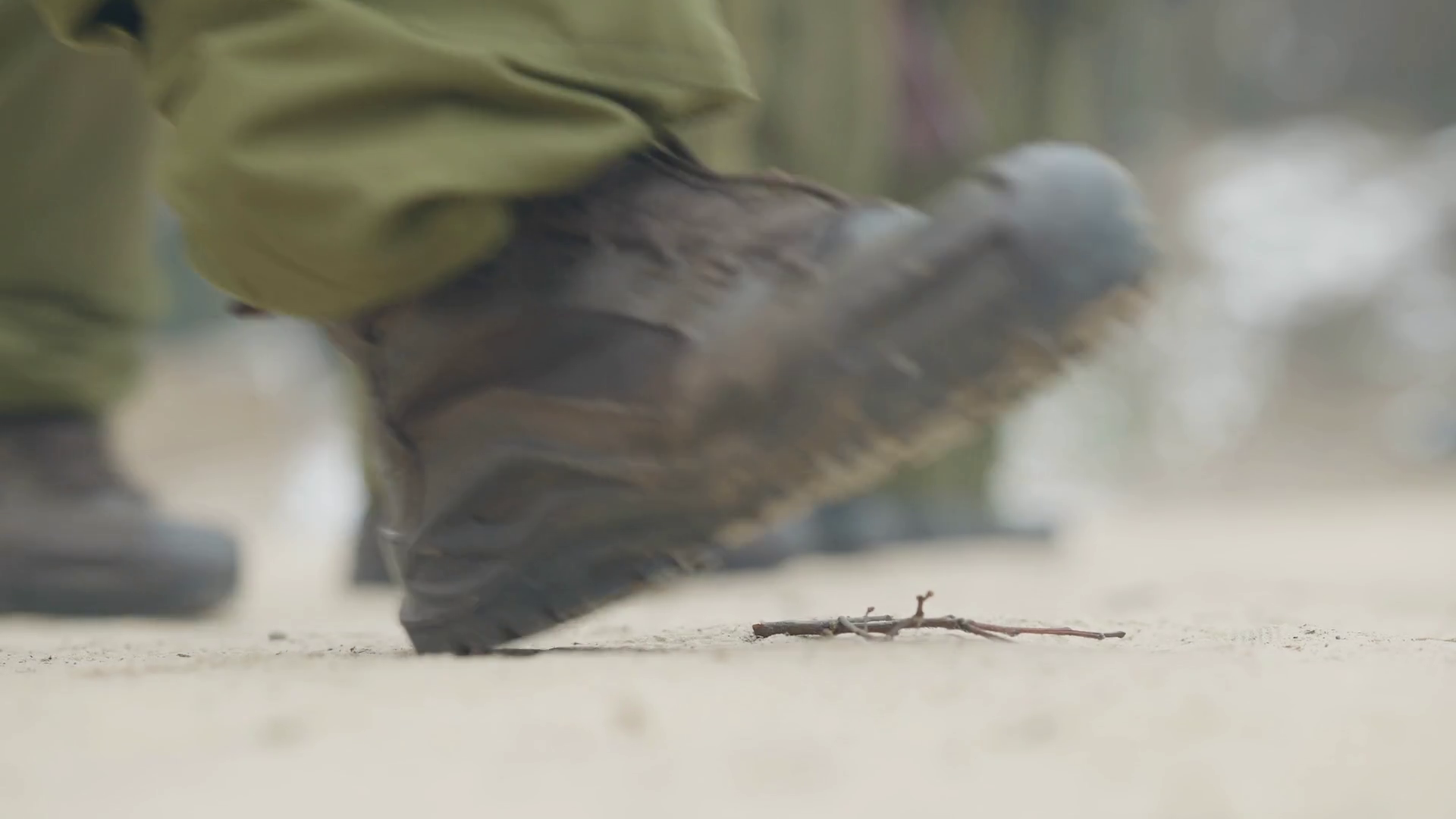Male Feet In Military Boots Marching On Stock Footage SBV-346423043 ...