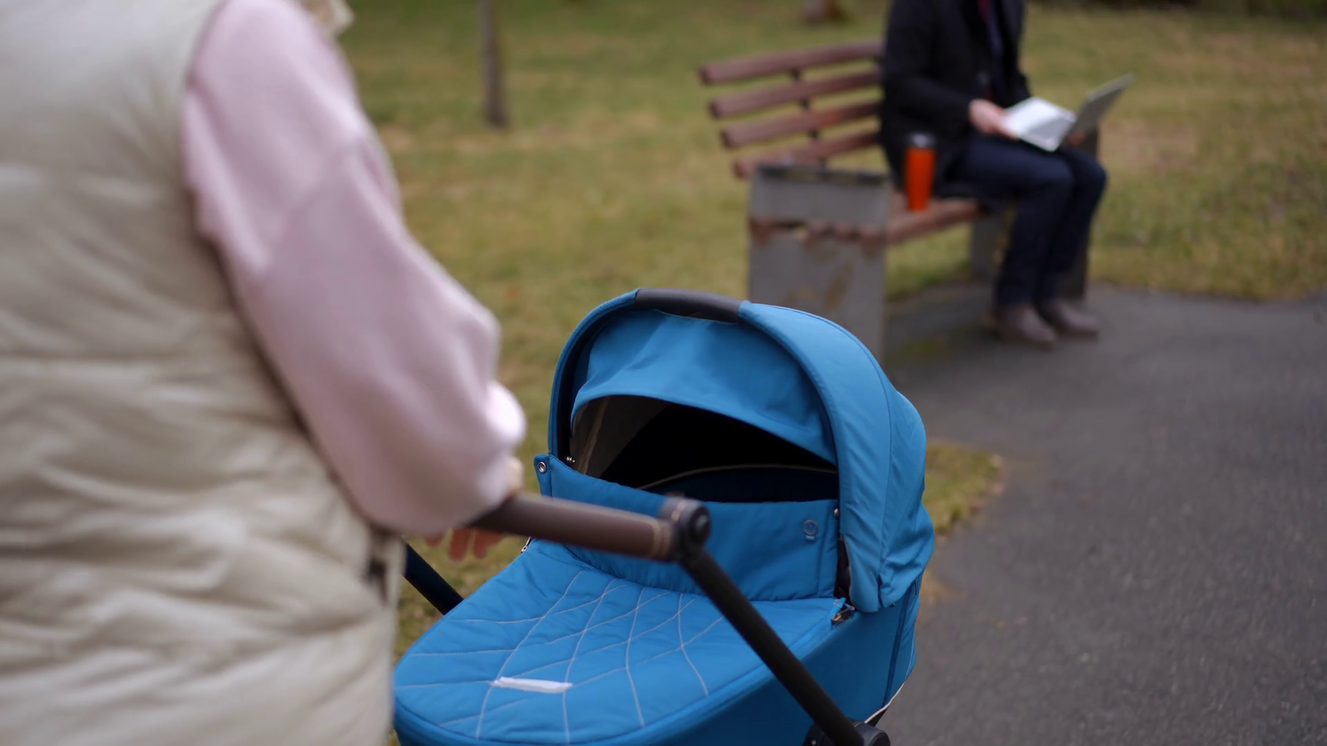 Live Camera Follows Baby Stroller With Stock Footage SBV-348448771 ...
