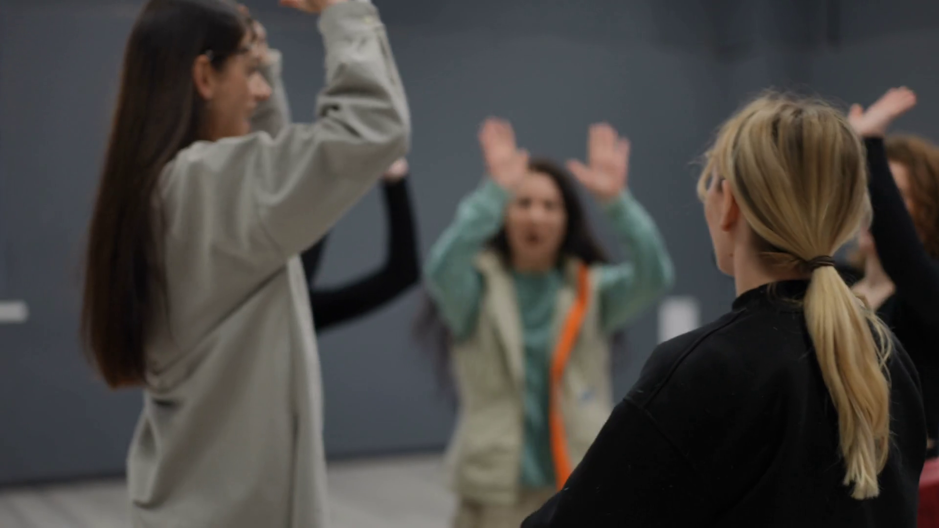 Girls Dancing Joy In Dance Group From Stock Footage SBV-348716051 ...