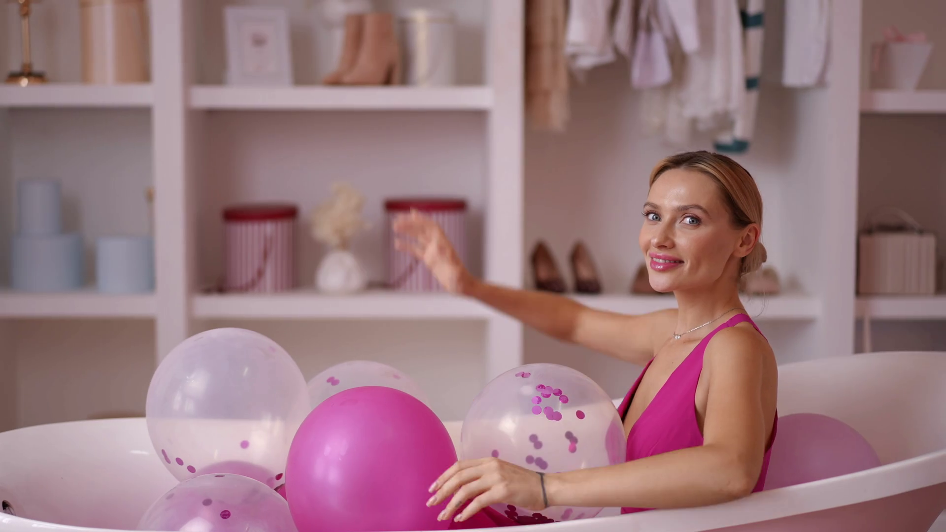 Side View Excited Barbie Sitting In Bath Stock Footage SBV-348386398 ...