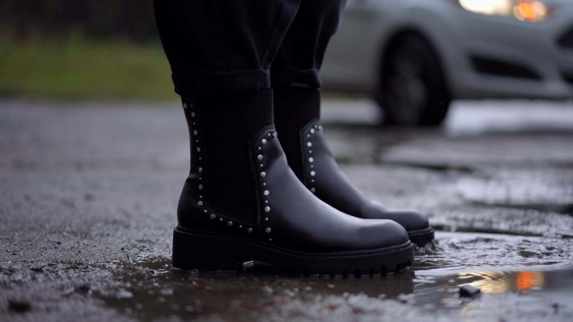 Woman Washing Boots Getting In Car On Rainy Stock Footage SBV-347787348 ...