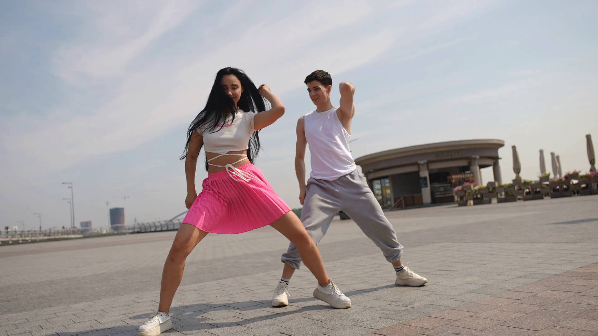 Slow Motion Couple Dances Synchronously On Stock Footage SBV-348934712 ...