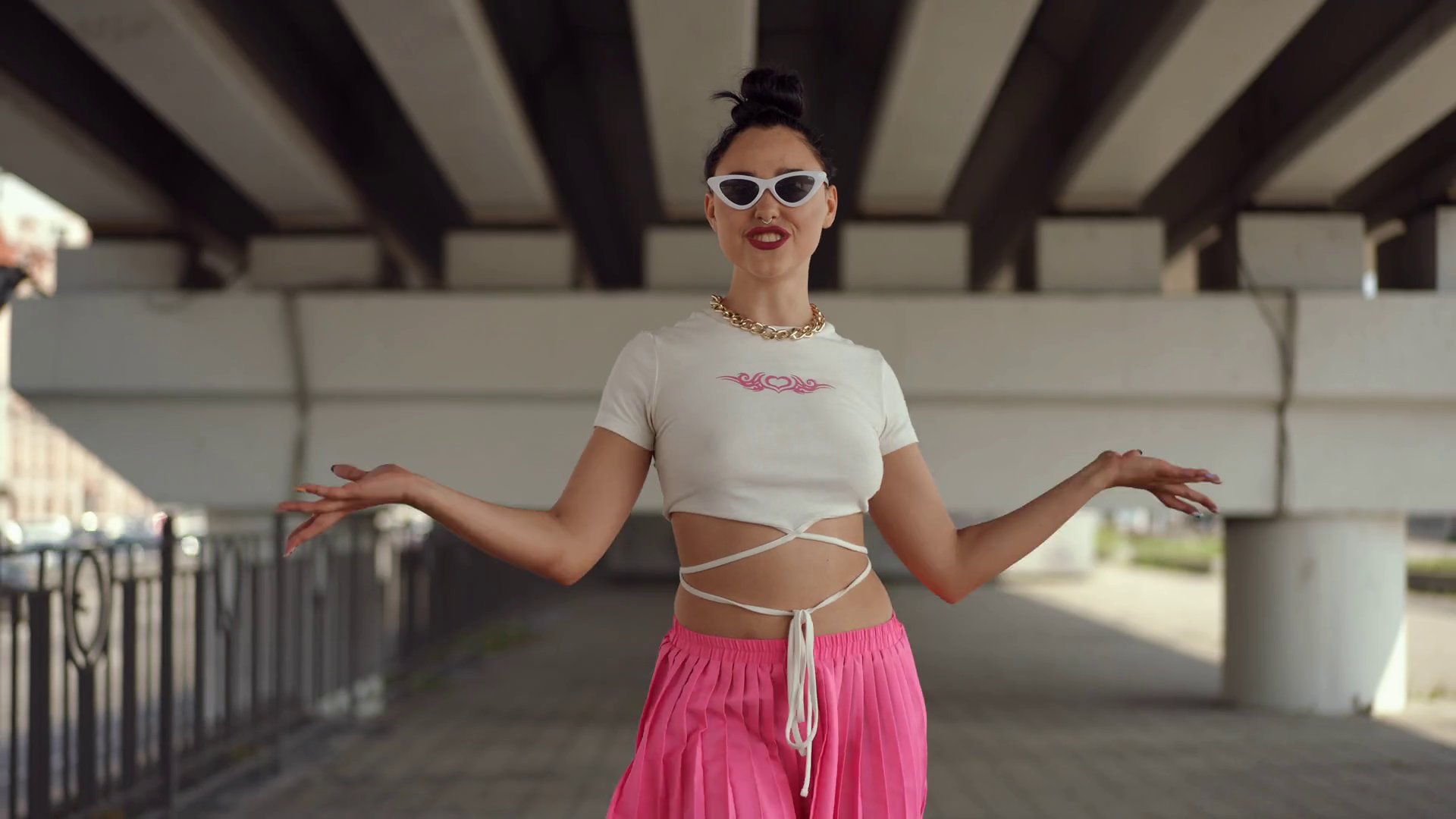 Slow Motion Street Dancing In Open Air Under Stock Footage SBV ...