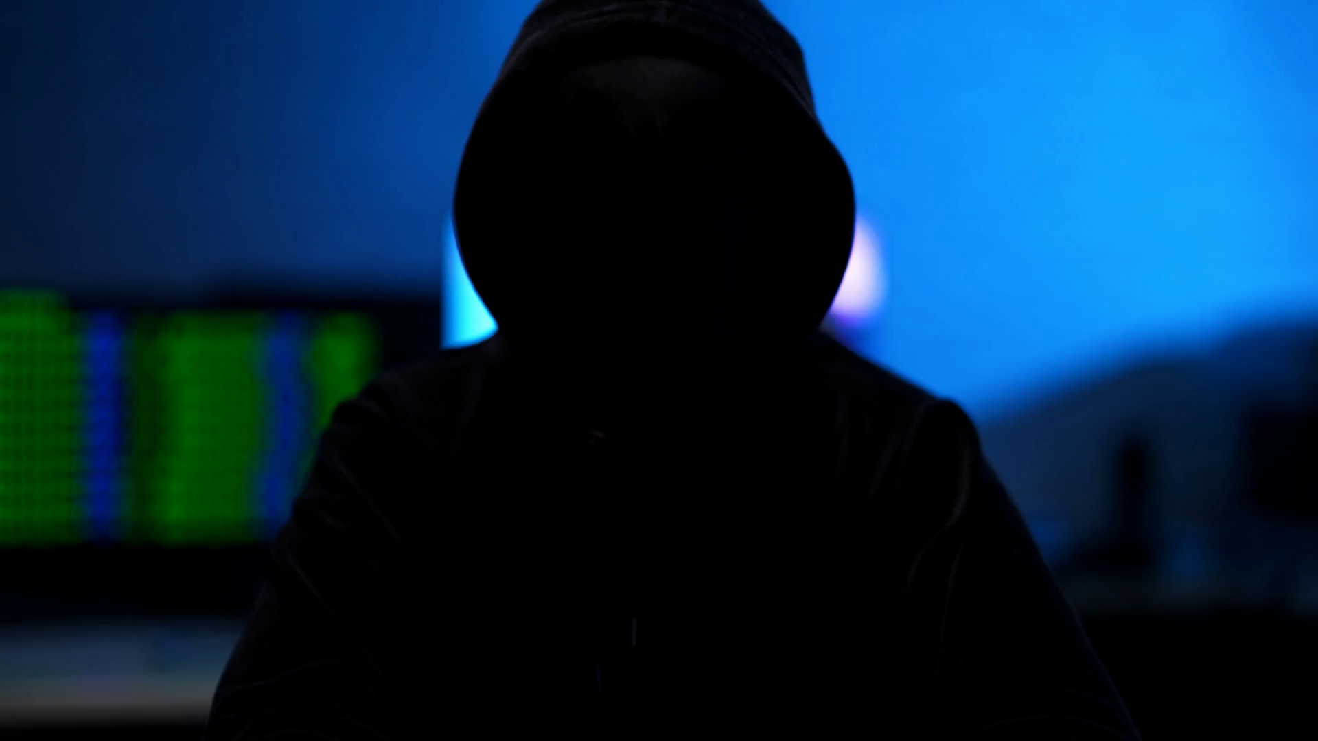 Masked Male Hacker Putting Finger On Lips Stock Footage SBV-346403139 ...