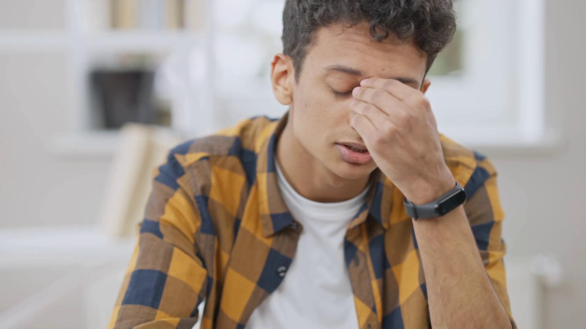 Exhausted Middle Eastern Teen Boy With Stock Footage SBV-346440947 ...