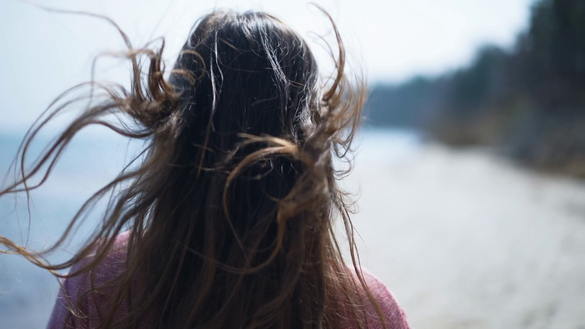 Tracking Shot Of Scared Woman Running Away Stock Footage SBV-346859771 ...