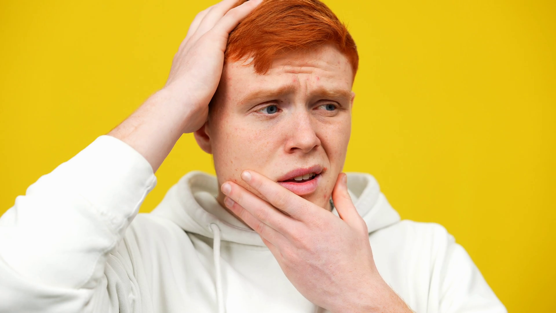 Close-up Of Stressed Man Having Panic Attack Stock Footage SBV ...