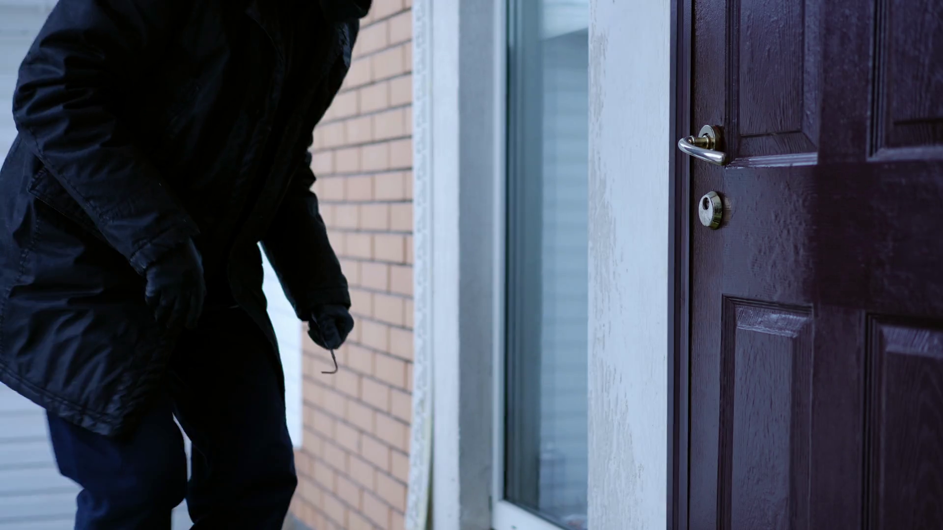 Man In Balaclava Breaking In House Picking Stock Footage SBV-346881766 ...