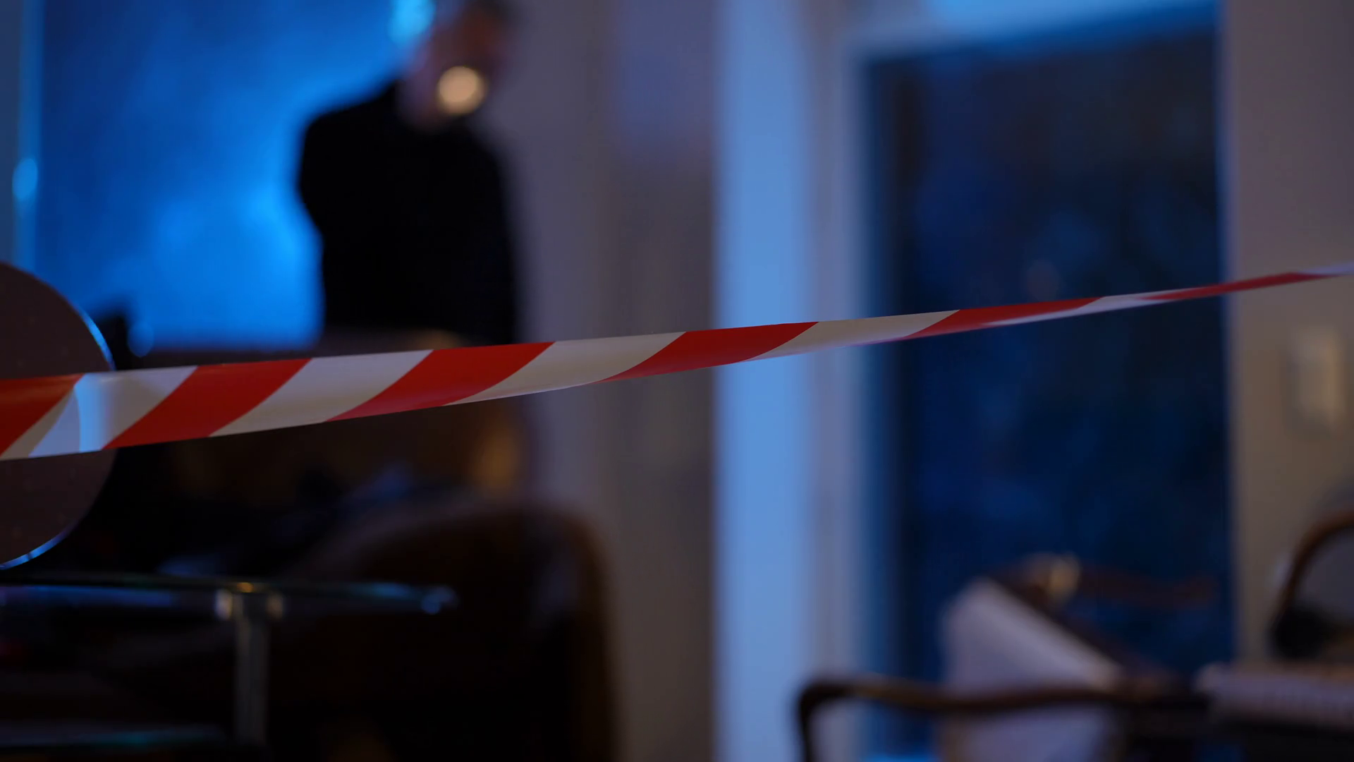 Close-up Red White Crime Scene Barricade Stock Footage SBV-346881904 ...