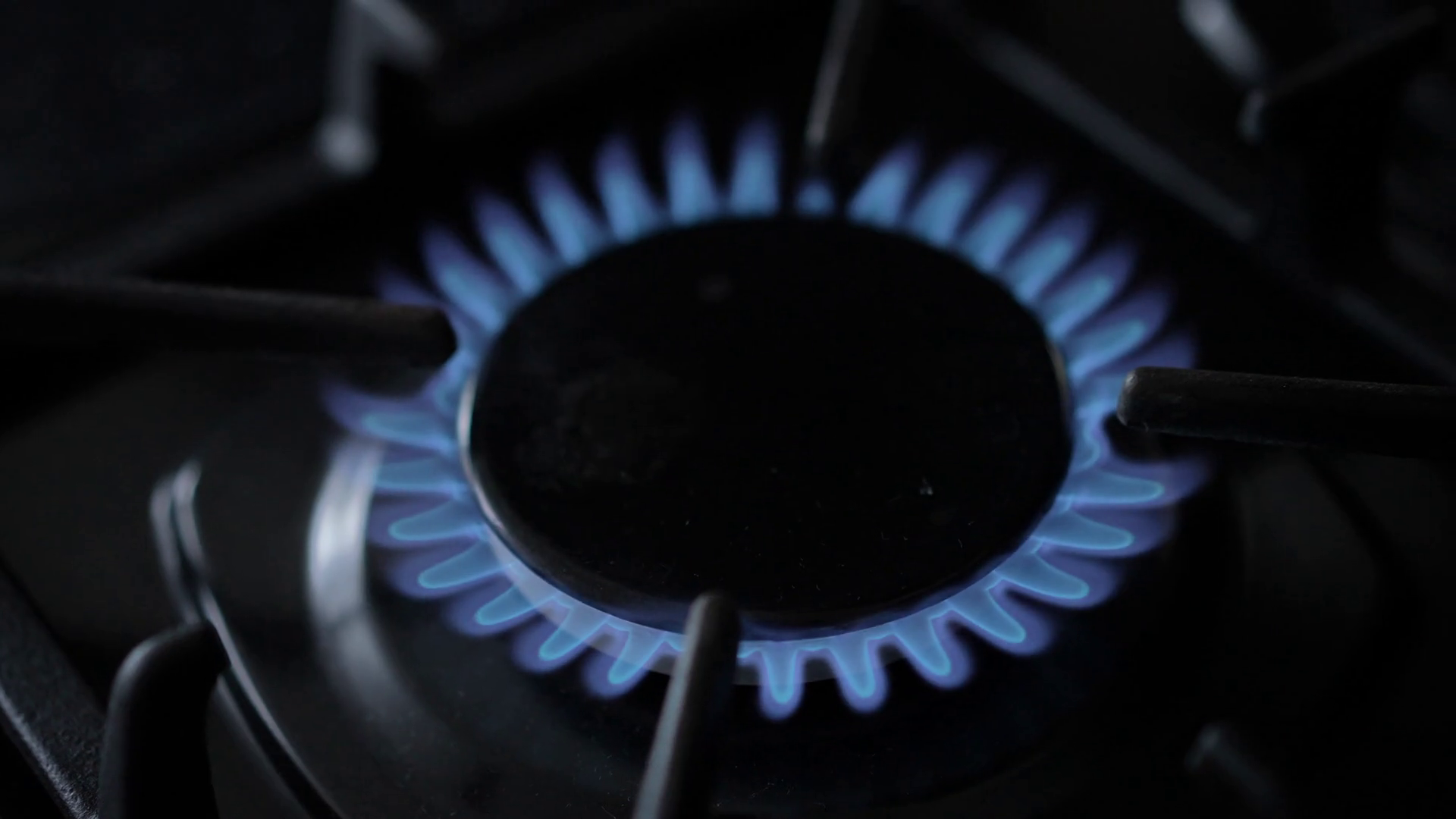 High Angle View Blue Flame On Gas Burner Of Stock Footage SBV-346769421 ...