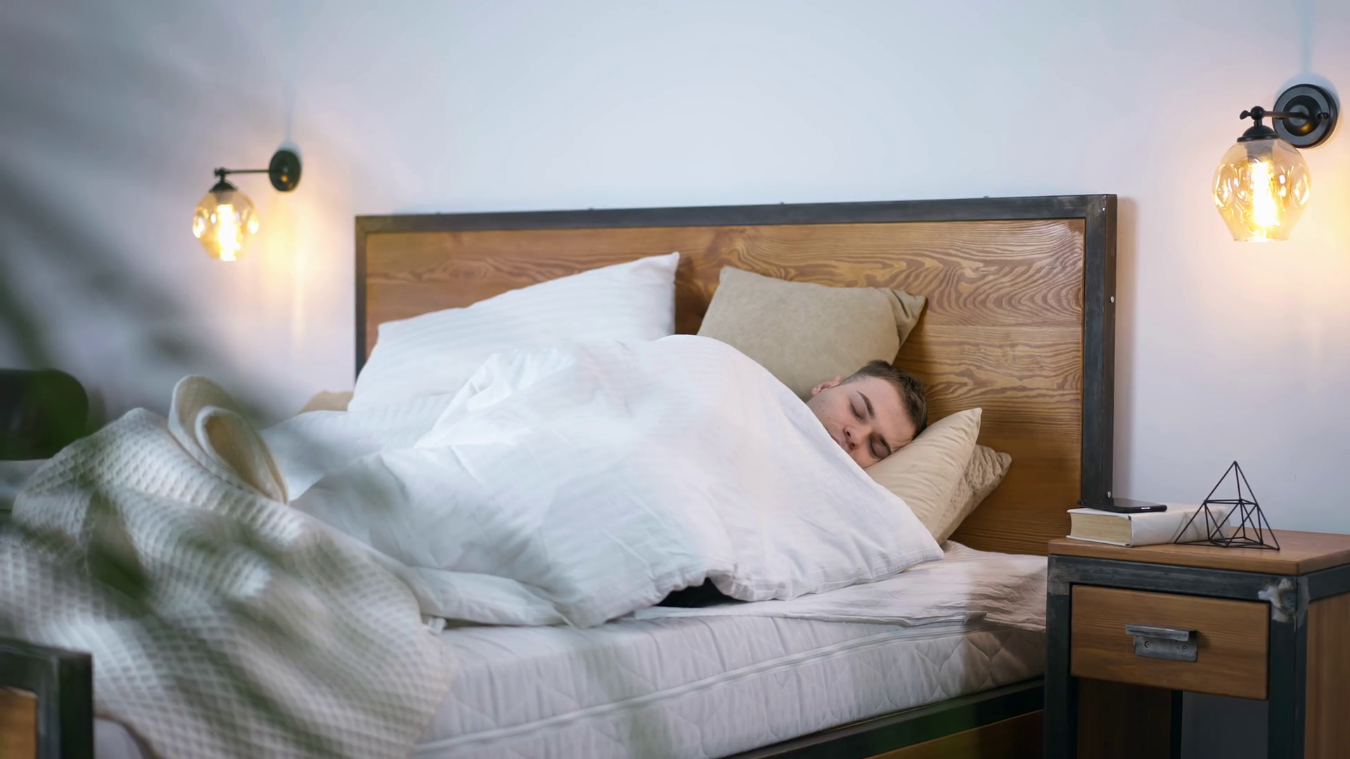 Young Businessman Waking Up Nap Sitting On Stock Footage SBV-348473769 ...