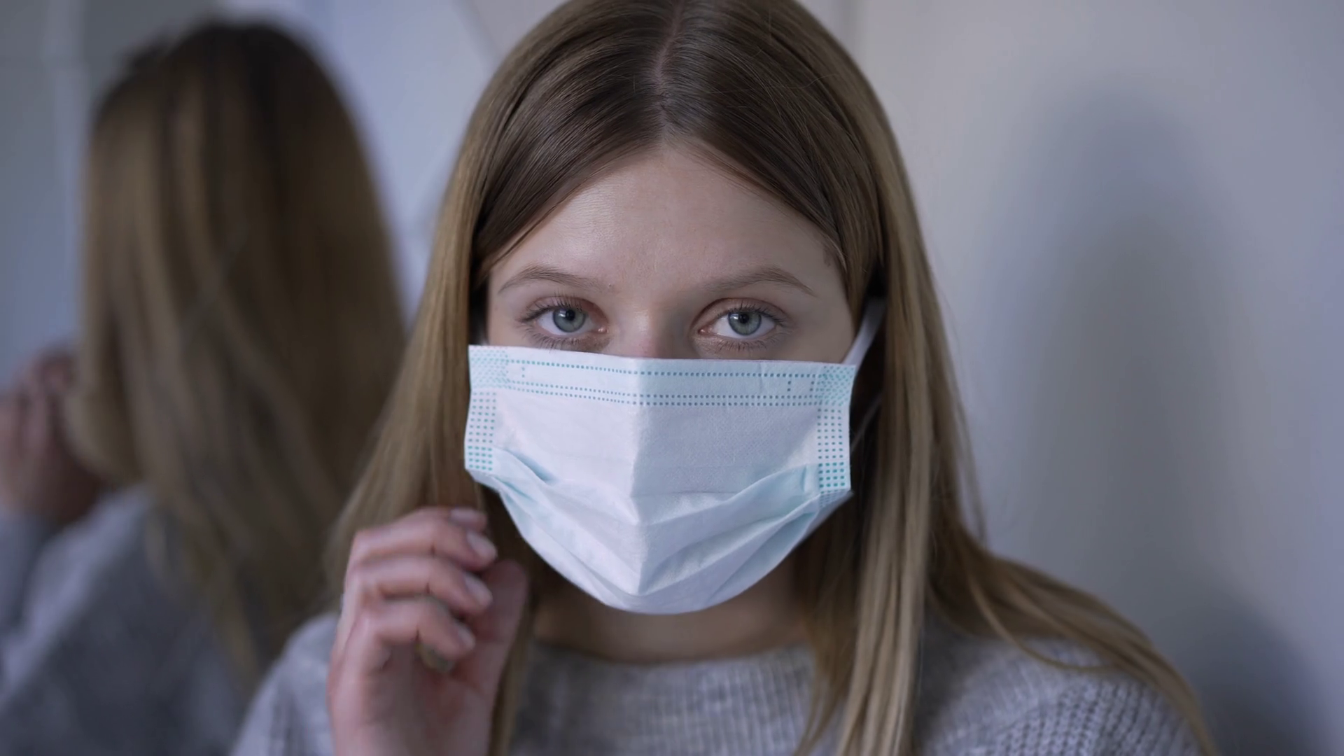 Close-up Young Woman Taking Off Face Mask Stock Footage SBV-347778544 ...