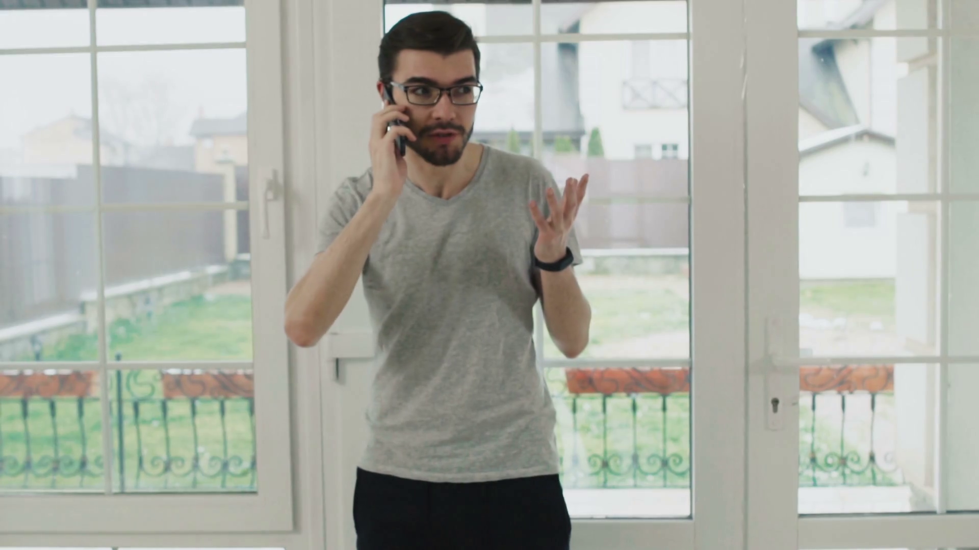 Angry Man Shouts During Conversation On Phone Stock Footage SBV ...